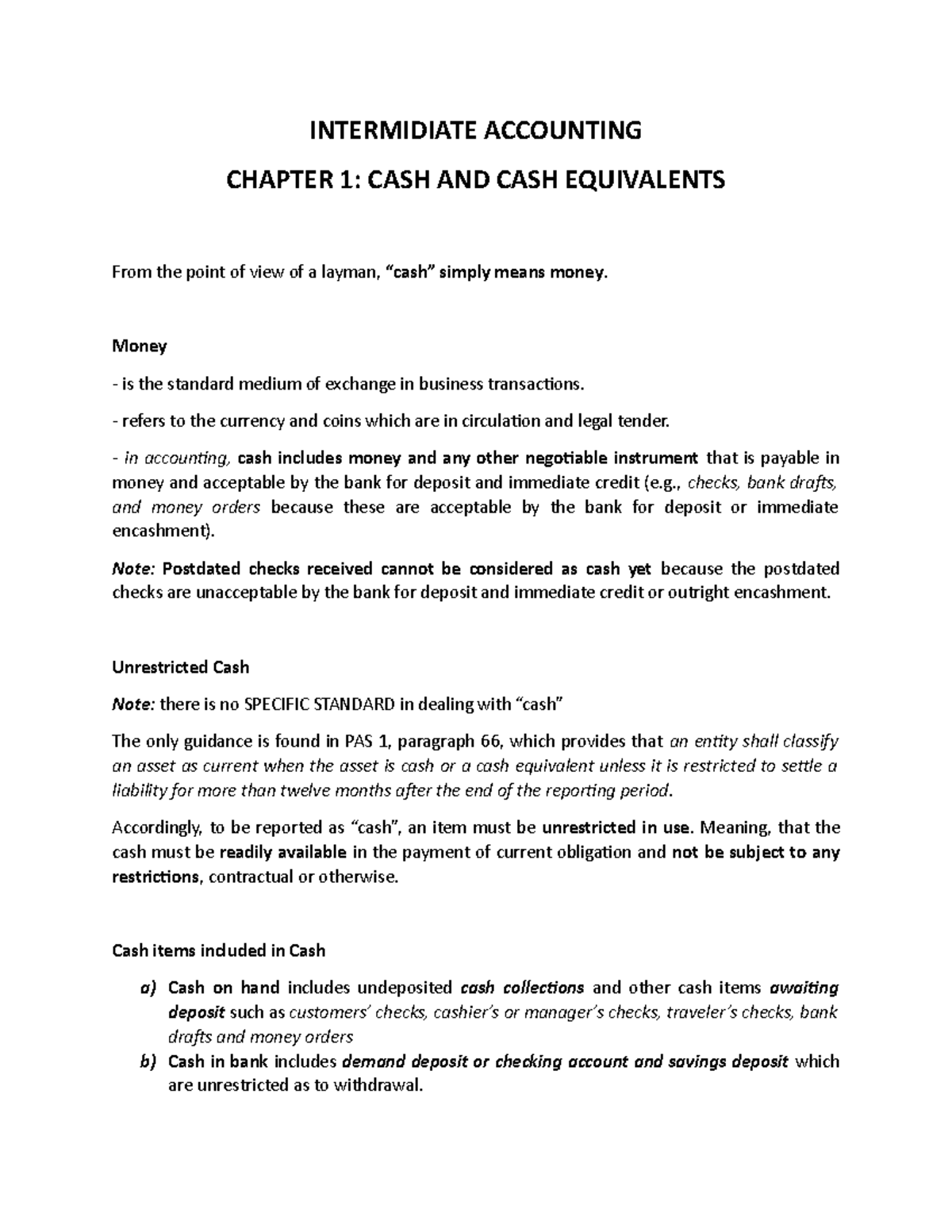 Accounting Lecture BOOK Chapt AND Discussion 1 - INTERMIDIATE ...