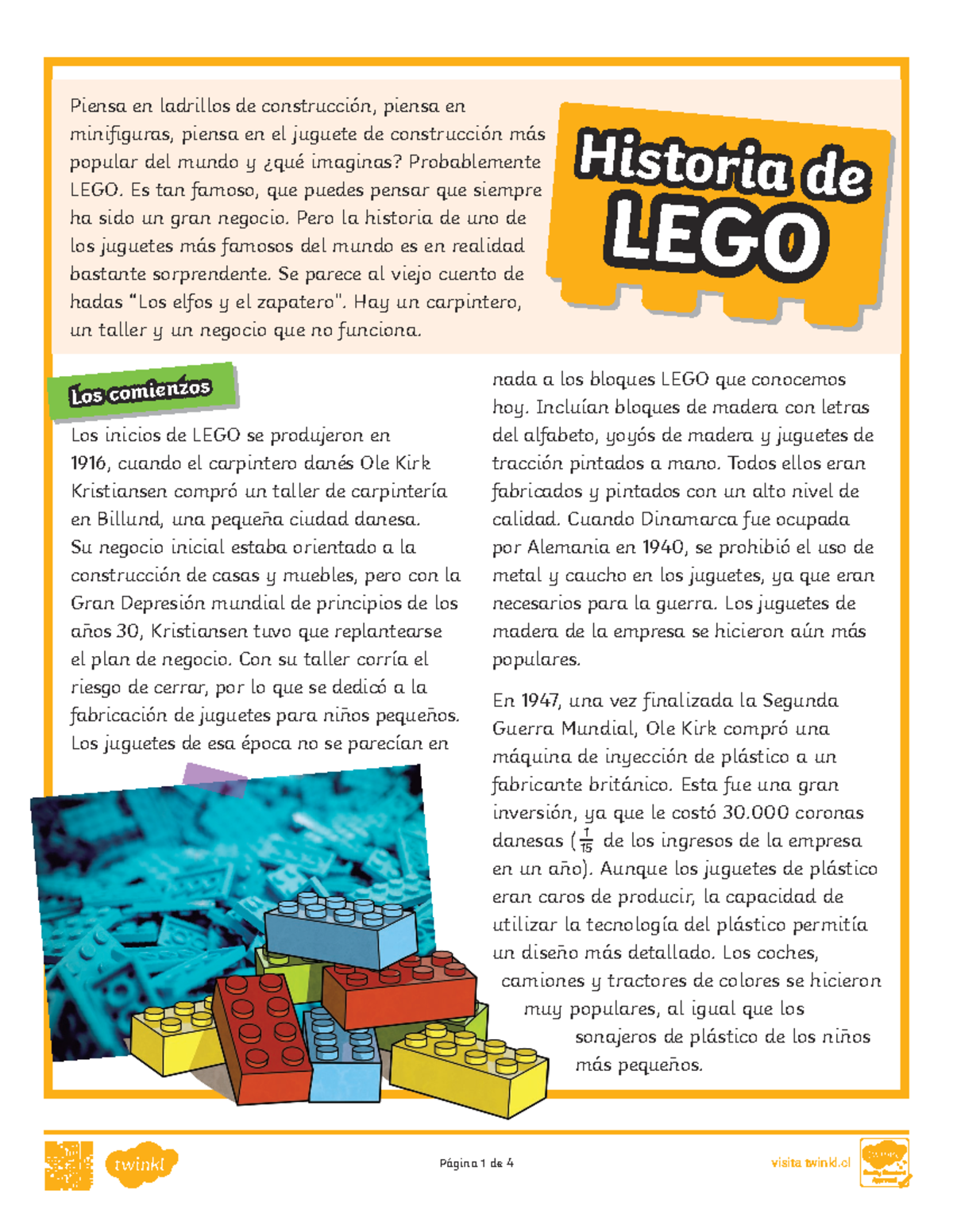 comprensión-de-lectura-historia-de-lego - ####### Piensa en ladrillos ...