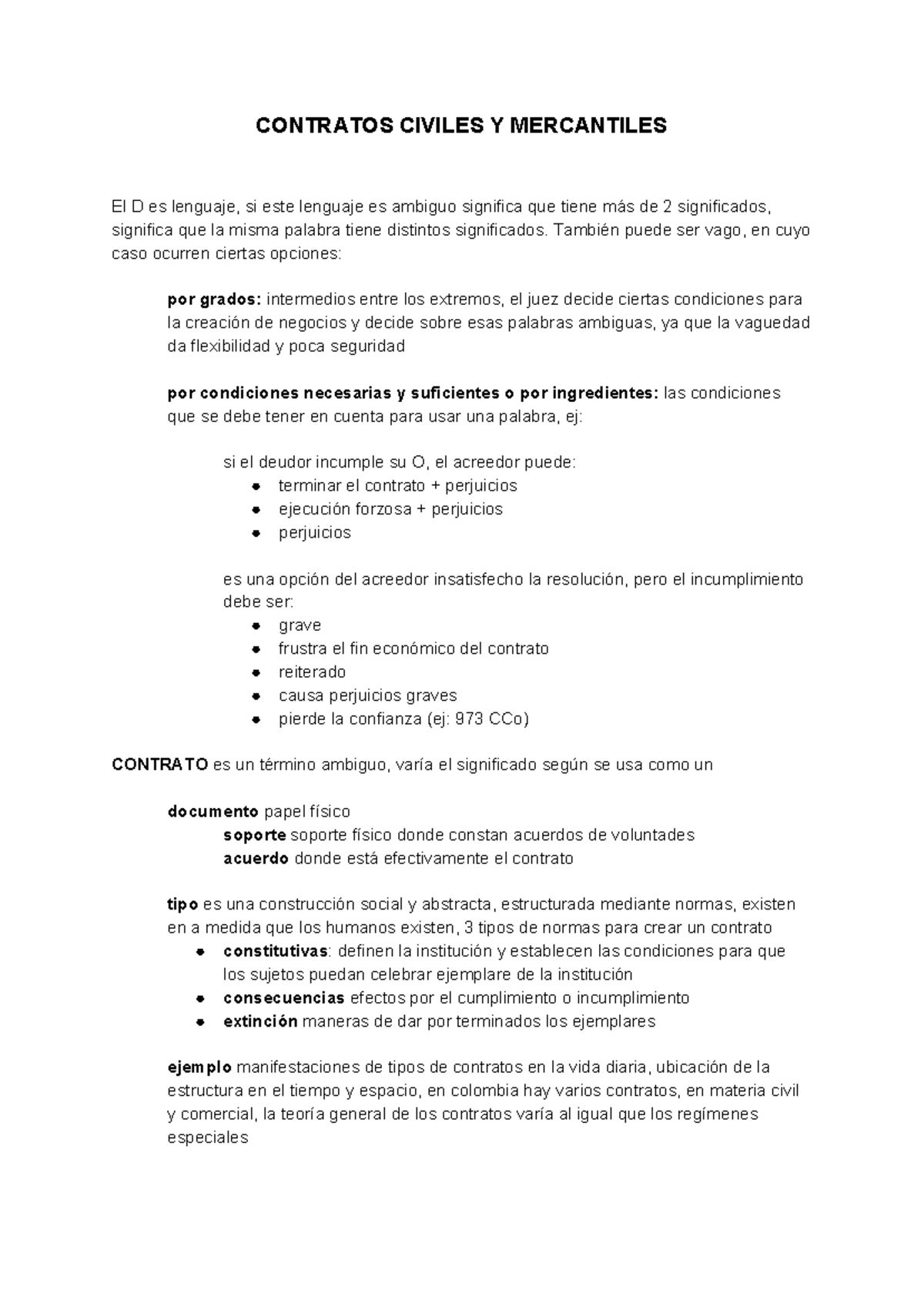 Contratos Civiles Y Mercantiles - CONTRATOS CIVILES Y MERCANTILES El D es lenguaje, si este ...
