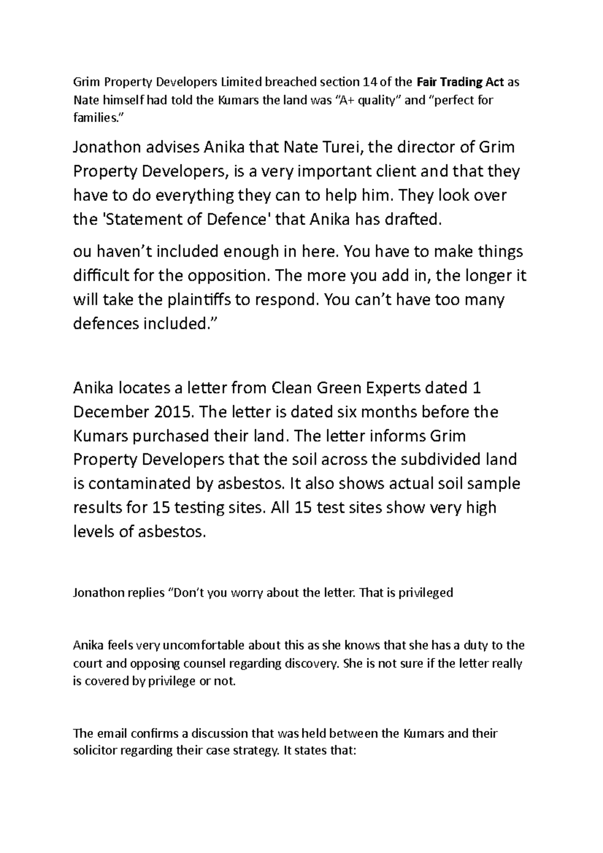 7.2 Duty to the court case study condensed timeline facts - Grim ...