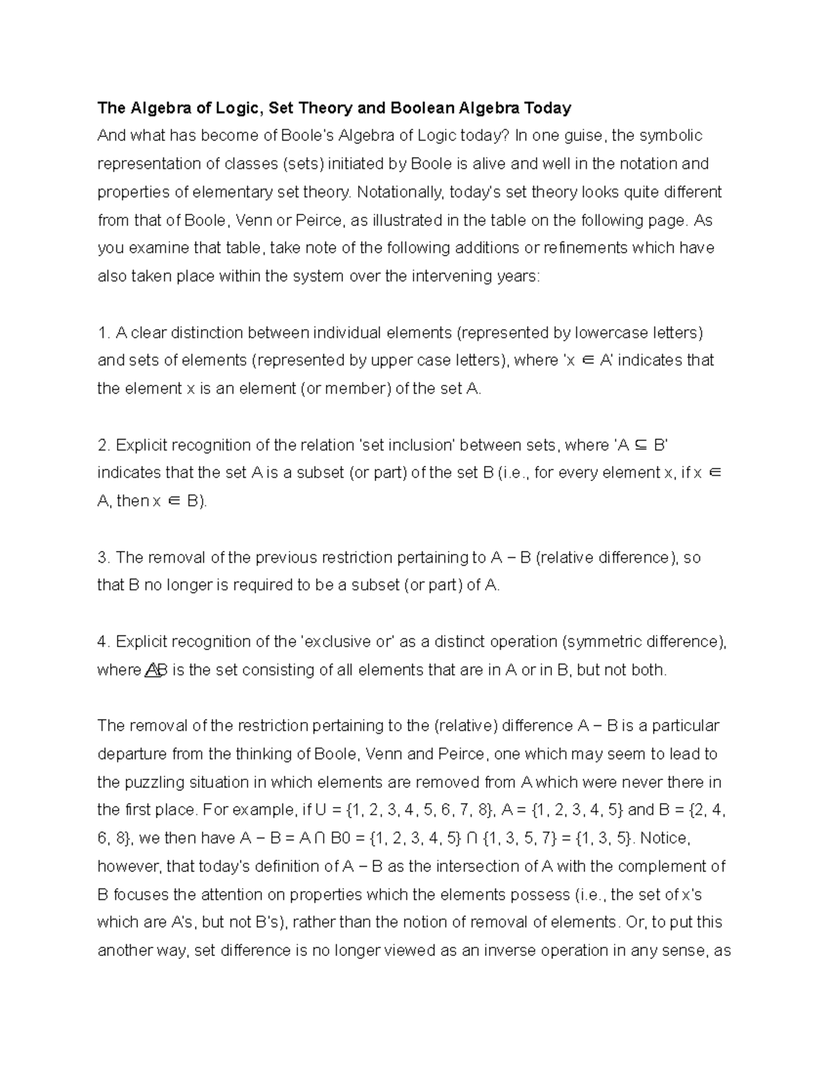 SET Operation - The Algebra of Logic, Set Theory and Boolean Algebra ...