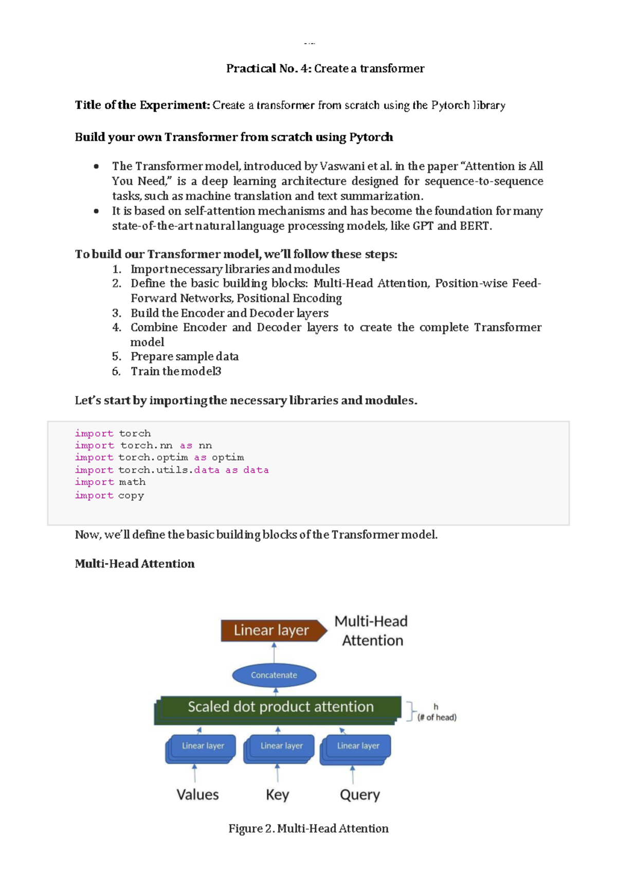NLP Pracrtical NO 4 - NLP - import torch import torch as nn import torch as optim import torch ...