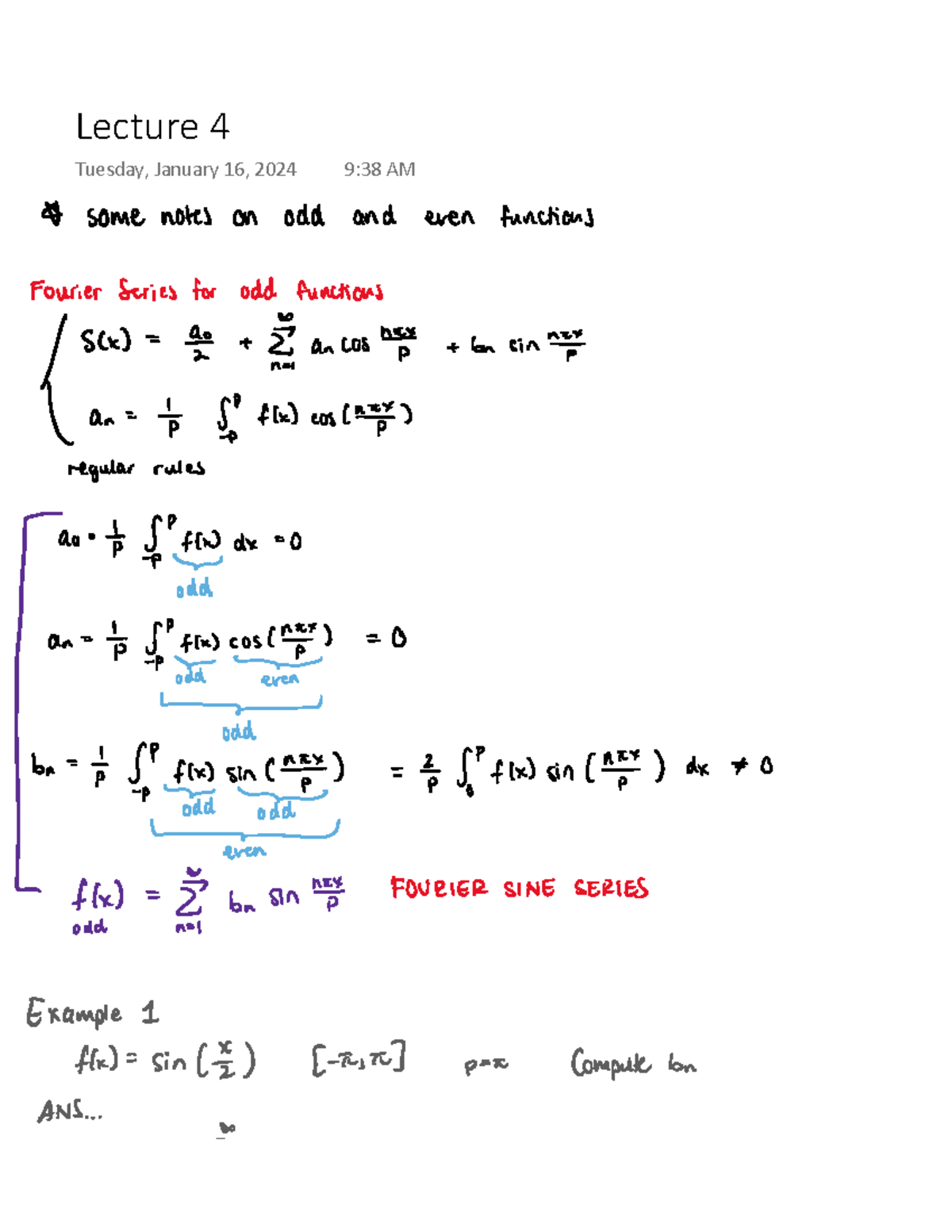 Lecture 4 - LEC 4 - Math 2Zz3 - Lecture 4 Tuesday, January 16, 2024 9:38 AM - Studocu