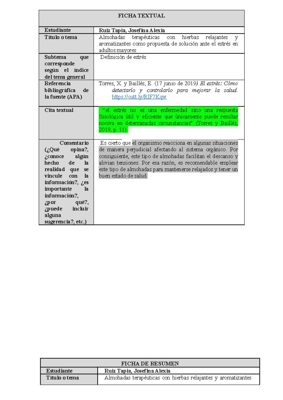 Ejemplo de entrega de fichas textual y de resumen OK - FICHA TEXTUAL ...