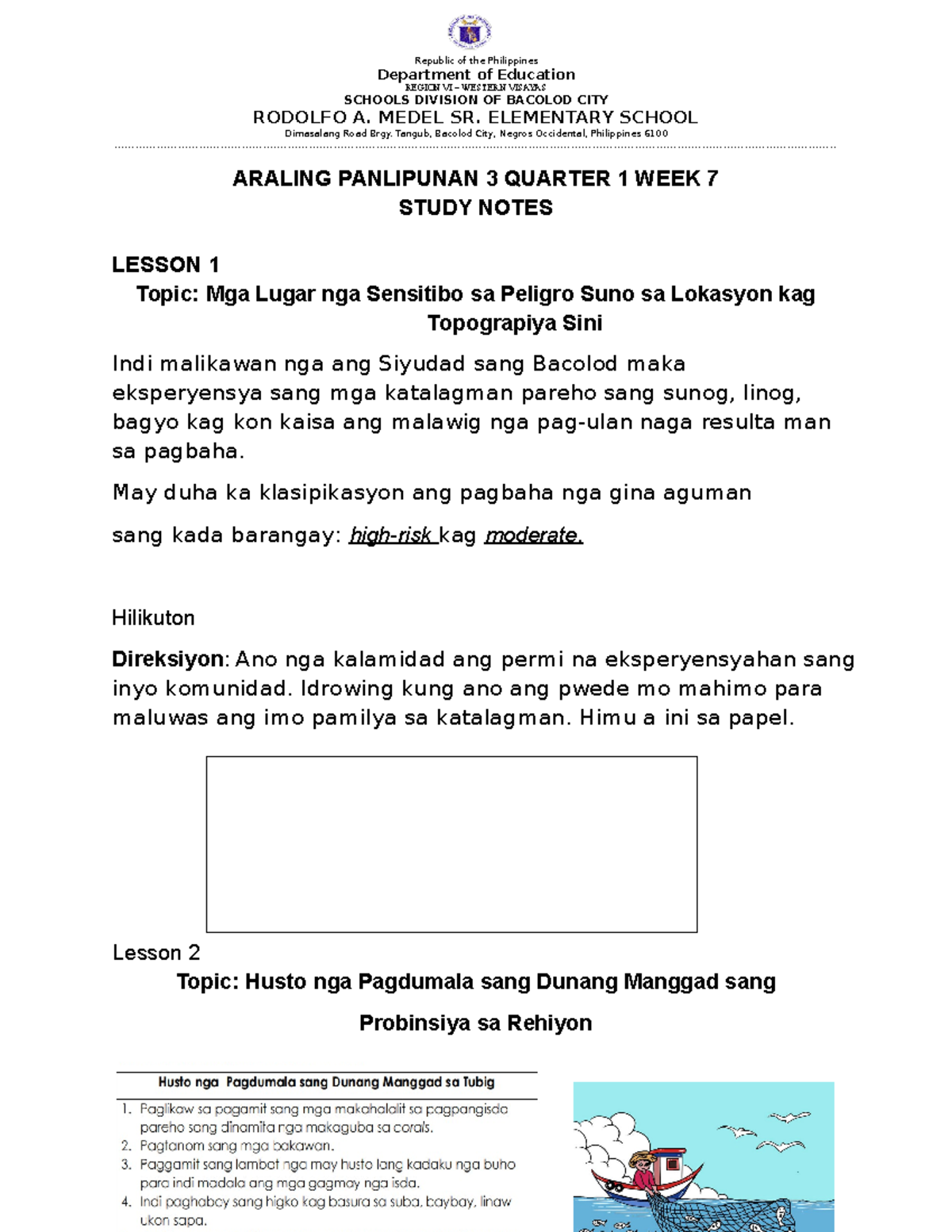 Study Notes AP Q1W7 - Republic of the Philippines Department of ...