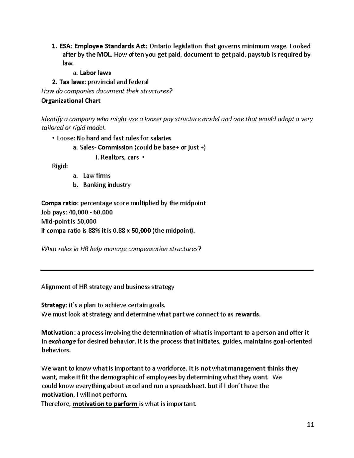 Compensation Administration Lecture Notes-3 - ESA: Employee Standards ...
