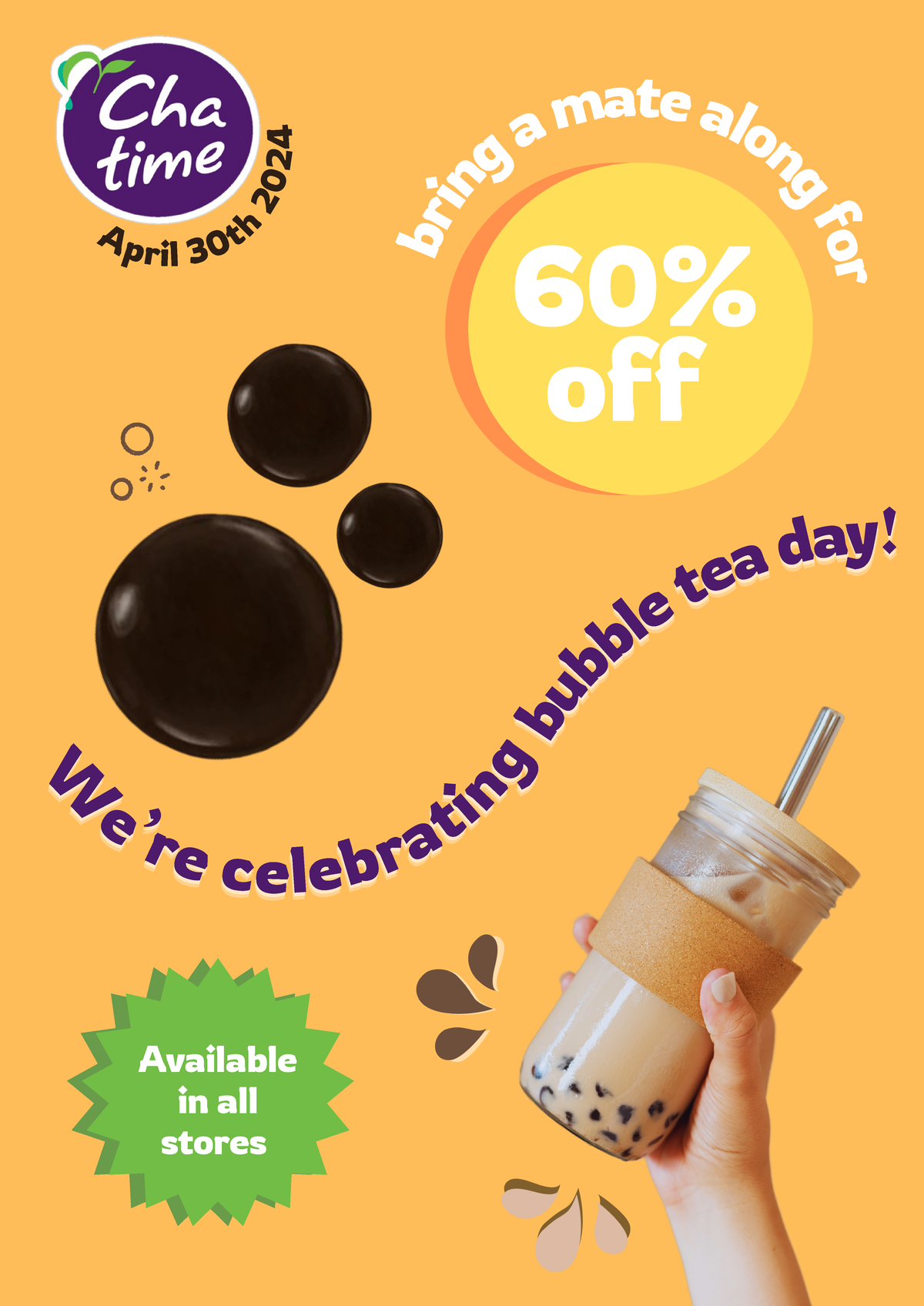 Bubble milk tea - Advertising poster - practice based activity - A p r ...