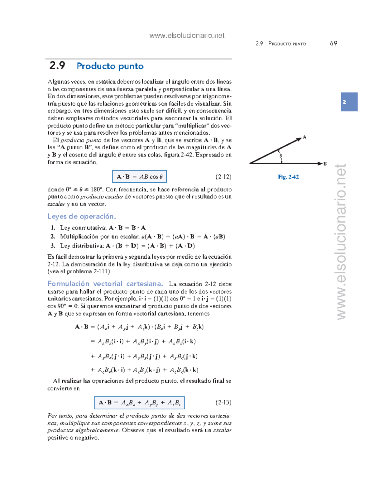 Producto Punto - teoria - estática hibbeler - Estatica - UNT - Studocu