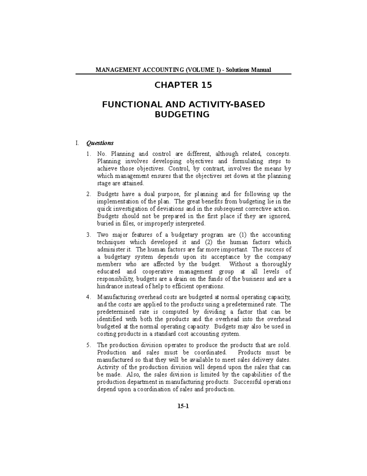 Chapter 15 cost accounting - MANAGEMENT ACCOUNTING (VOLUME I ...