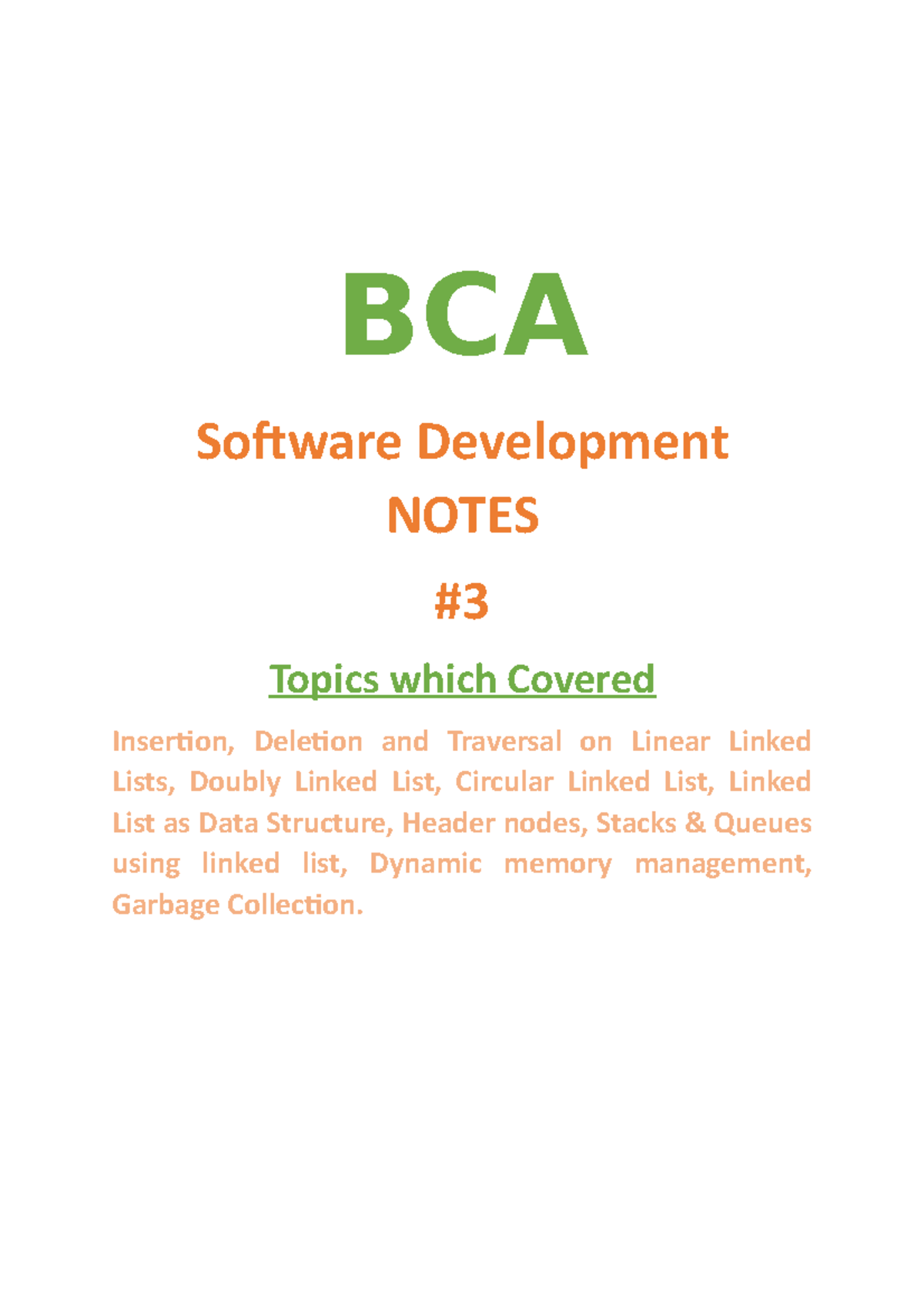 Unit 3, BCA Software Development - BCA Software Development NOTES ...