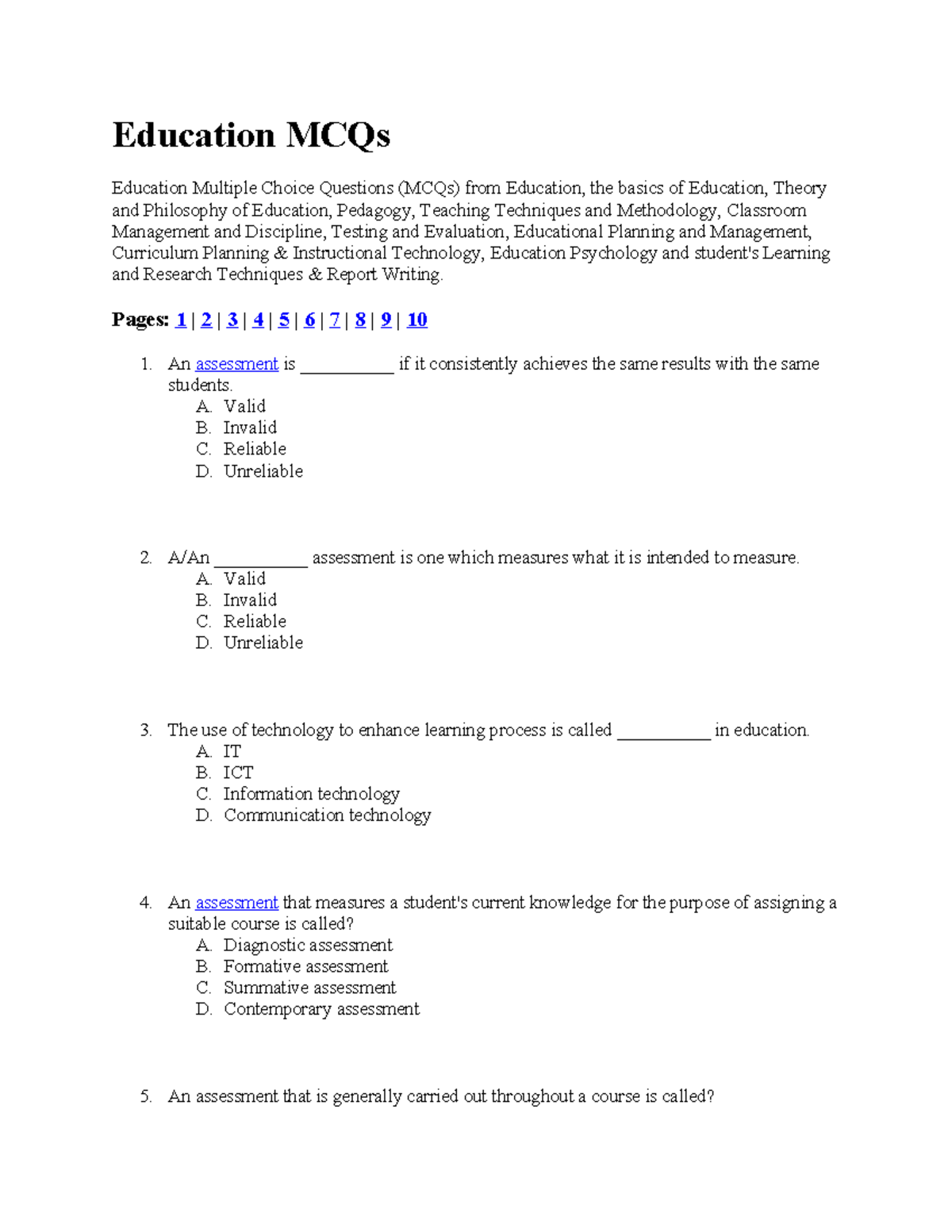 Class Room Mgt - This help the students - Education MCQs Education ...