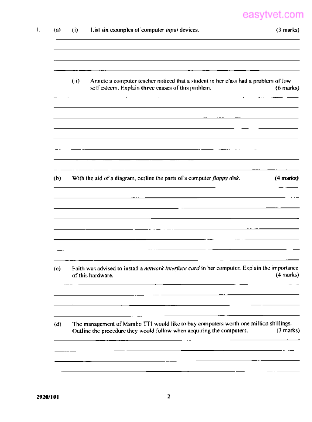 ICTE 2013 nov - It's a knec past paper of ict and ethics that can help ...
