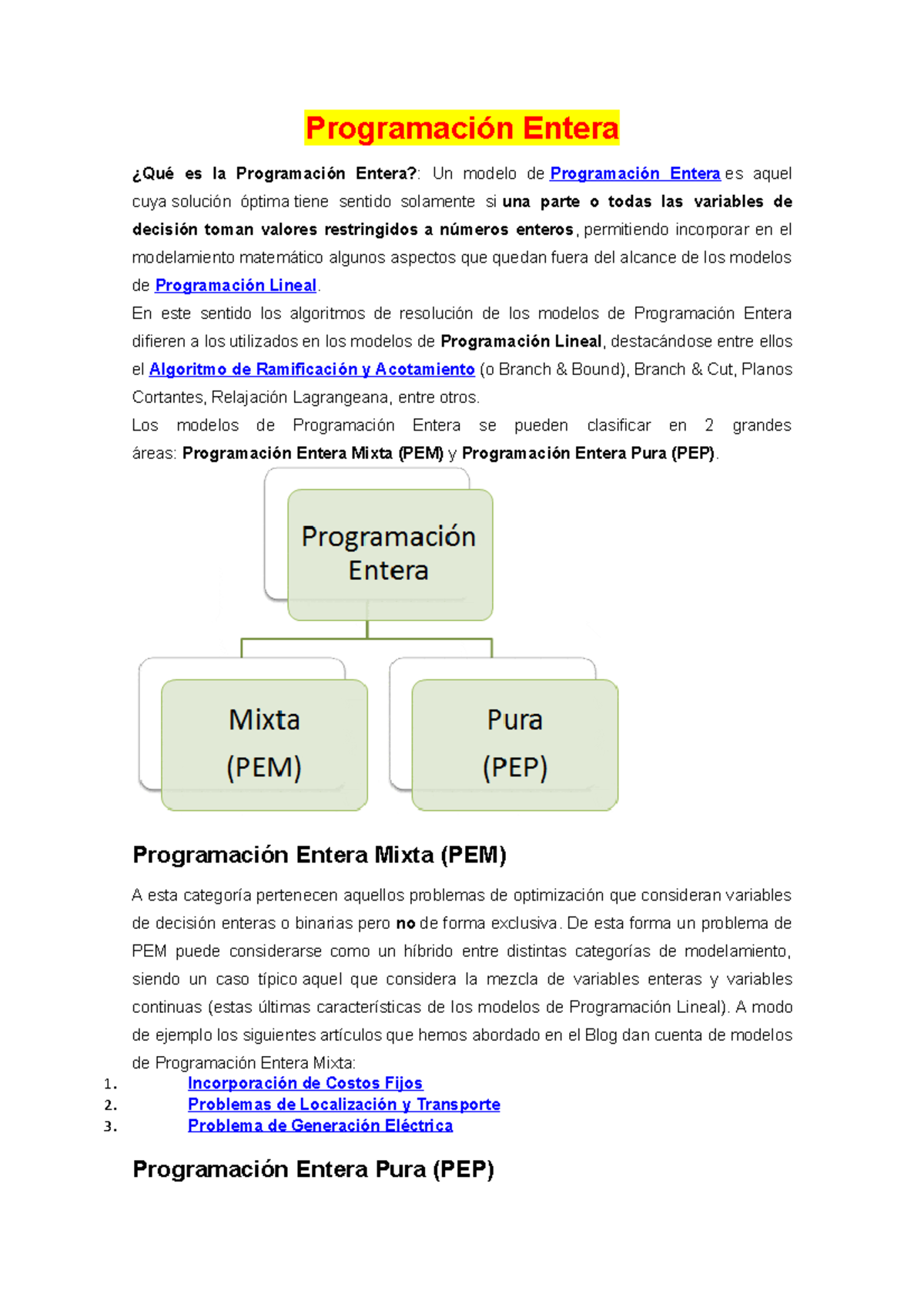 Pogramacion entera tarea v2 - Programación Entera ¿Qué es la ...