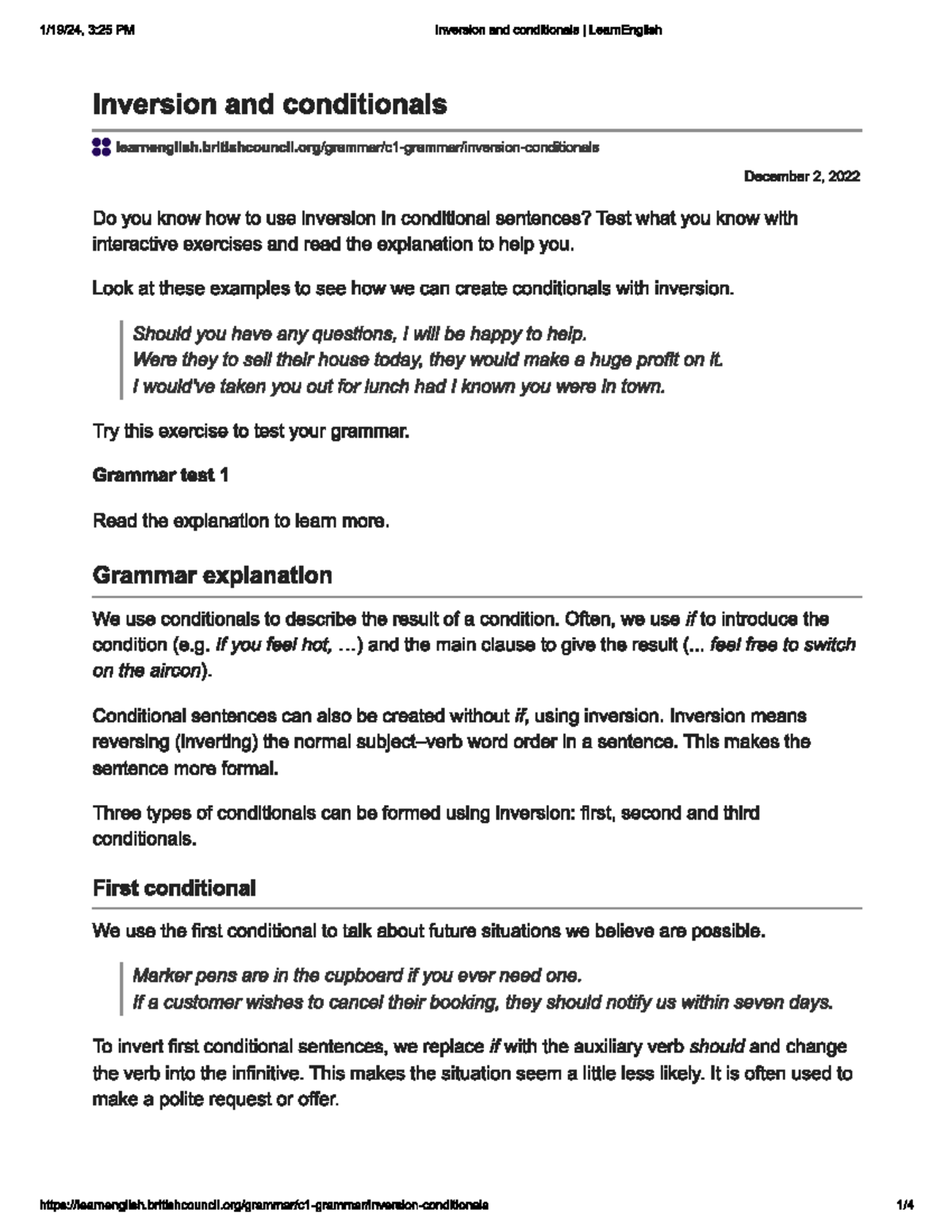 Conditionals - Good questions. - Communicative English Skills - Studocu