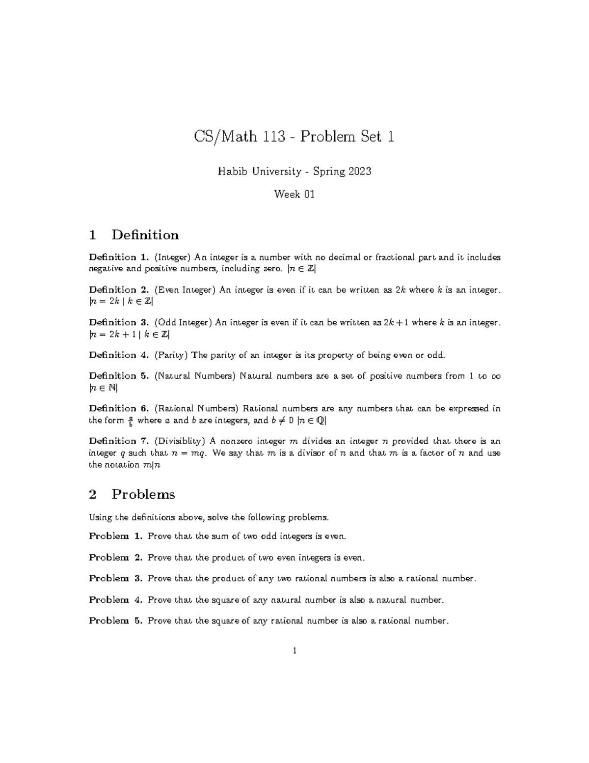 Ps01 sol - PDFs of all problem sets along with their solutions that ...
