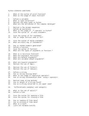 Python final important questions - Python Programming laboratory - Studocu