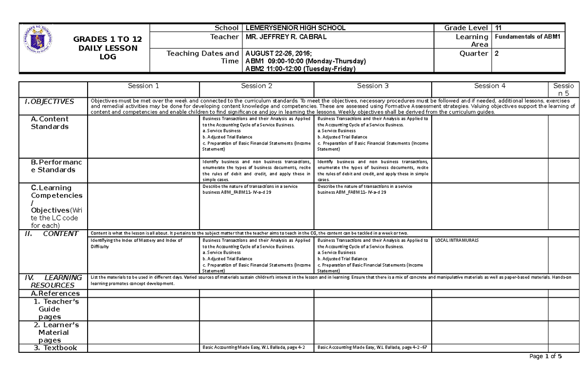 Finaldllweek 8 - DLL - GRADES 1 TO 12 DAILY LESSON LOG School ...