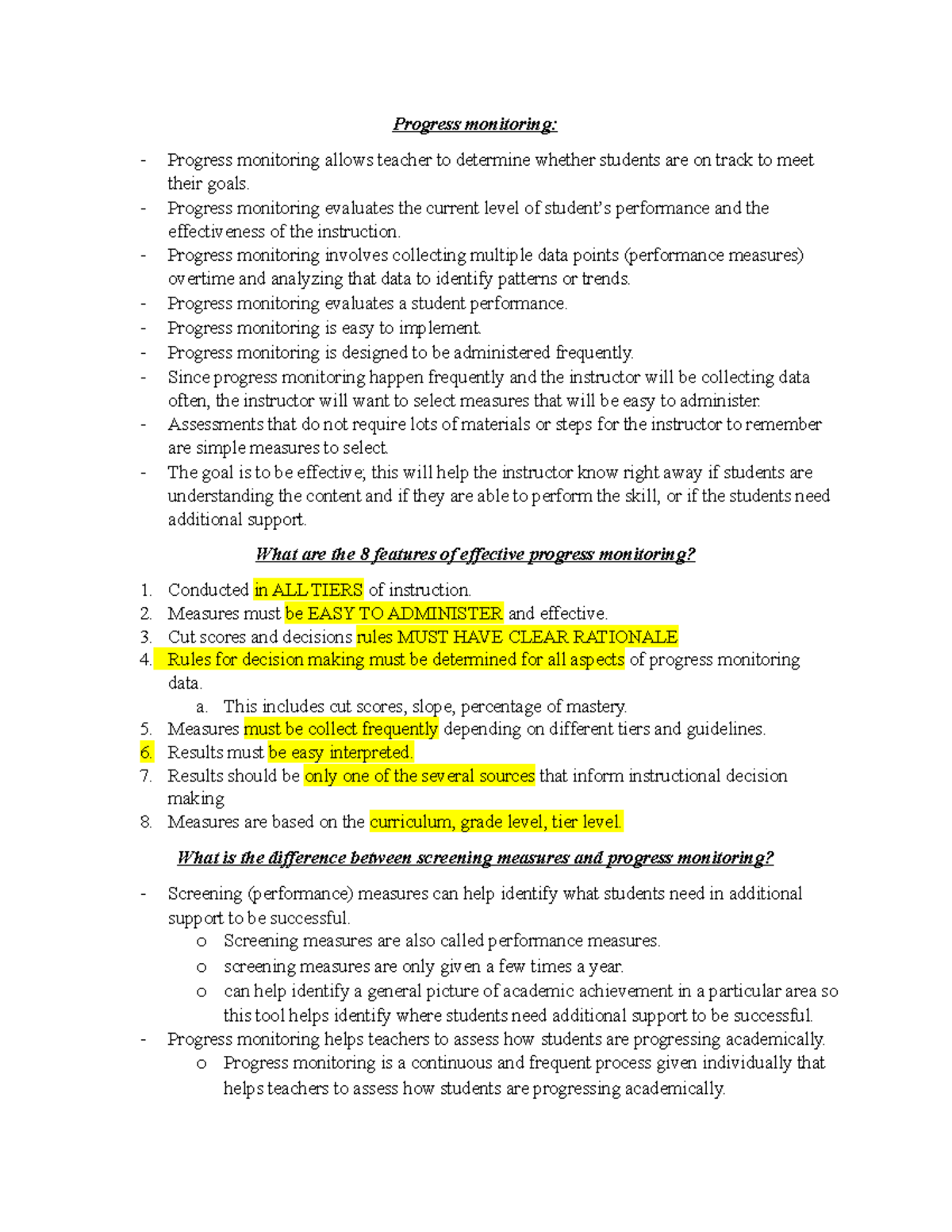 Module two part one of video - Progress monitoring: Progress monitoring ...