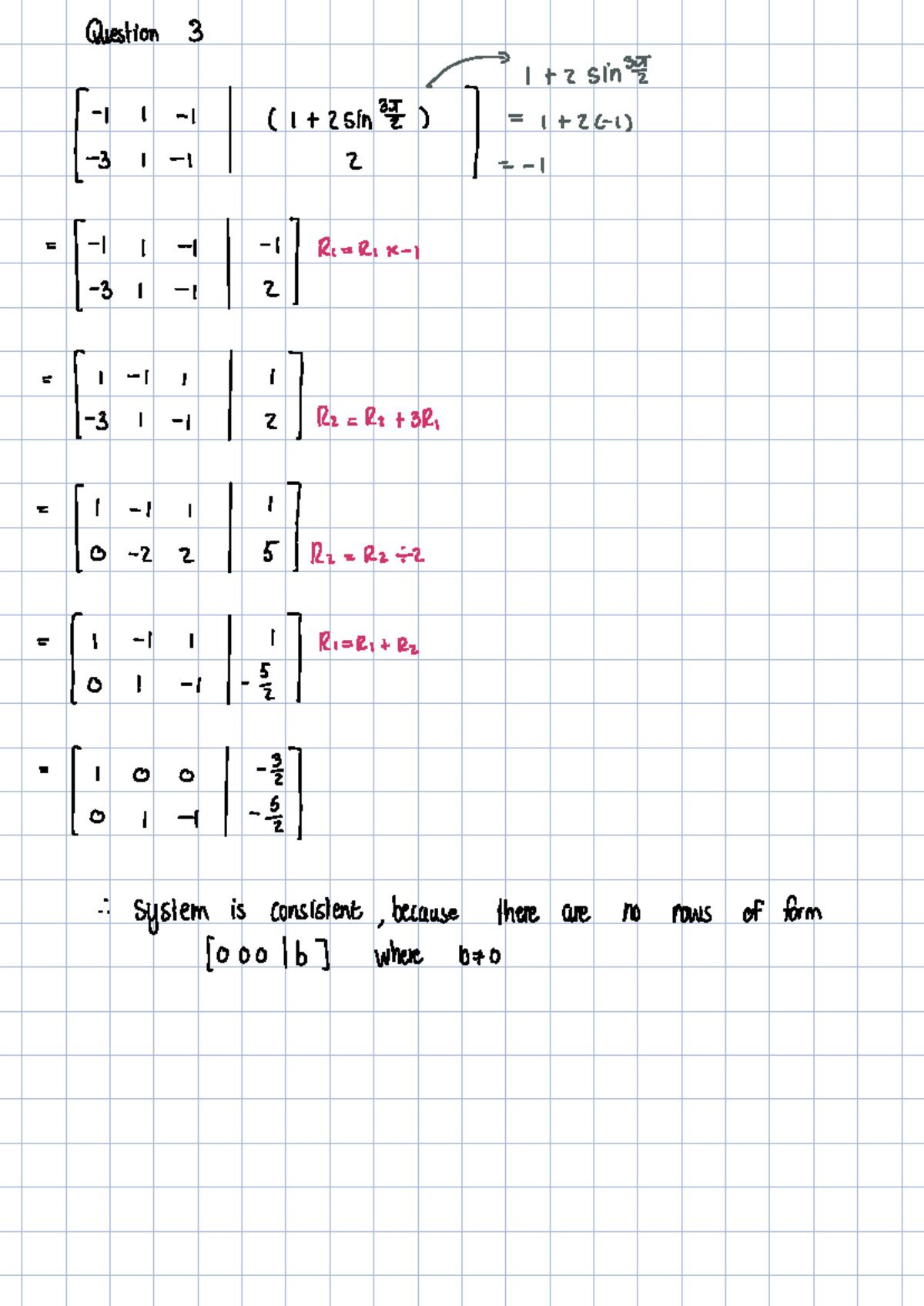 Solutions to MAT1503 Assignment 1 (2024) Question 3 - MAT1503 - Question 3 2 1 2 Sin 3 l l 1 I ...