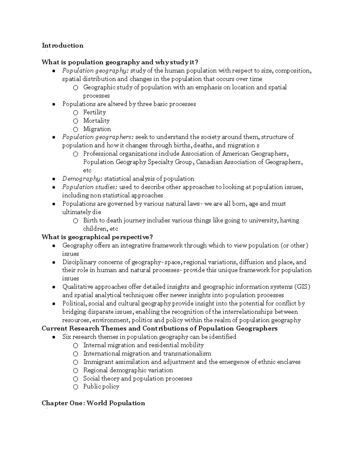 Textbook Readings - Introduction What is population geography and why ...