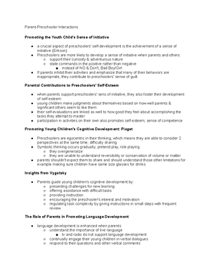 Child Parent Relationships Chapter 2 - Parenting Patterns and the ...