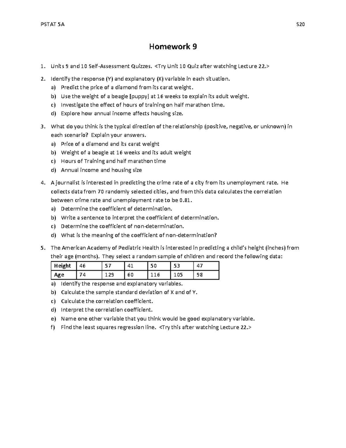 HW9 - Dr. Julie Swenson - Warning: TT: undefined function: 32 Warning: TT: undefined function ...