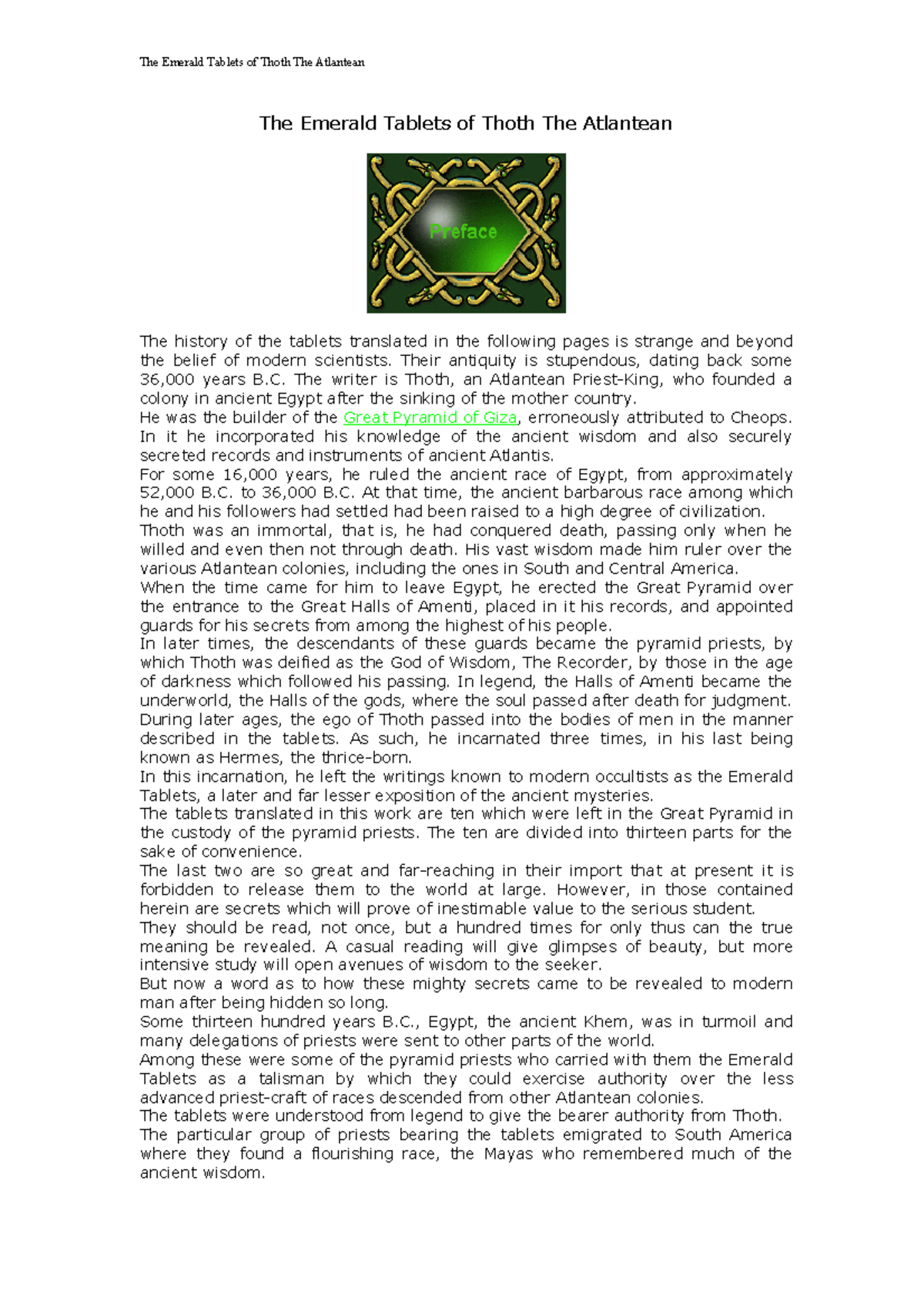 The Emerald Tablets of Thoth The Atlantean (Michael Doreal) (Z-Library ...