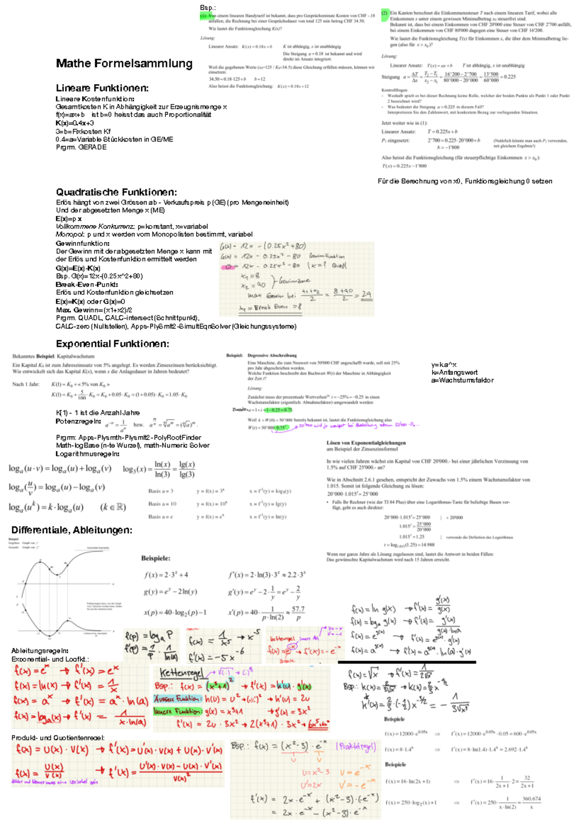 Formelsammlung Mathe Pdf Oberstufe