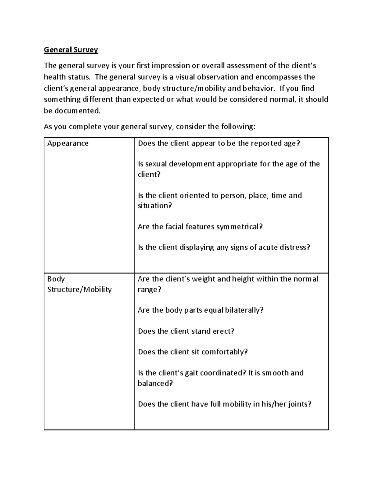 General Survey revised - General Survey The general survey is your ...