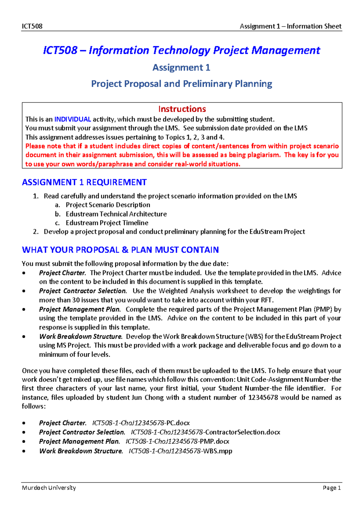 ICT508-Assignment-01-Information Sheet - ICT5 08 – Information ...