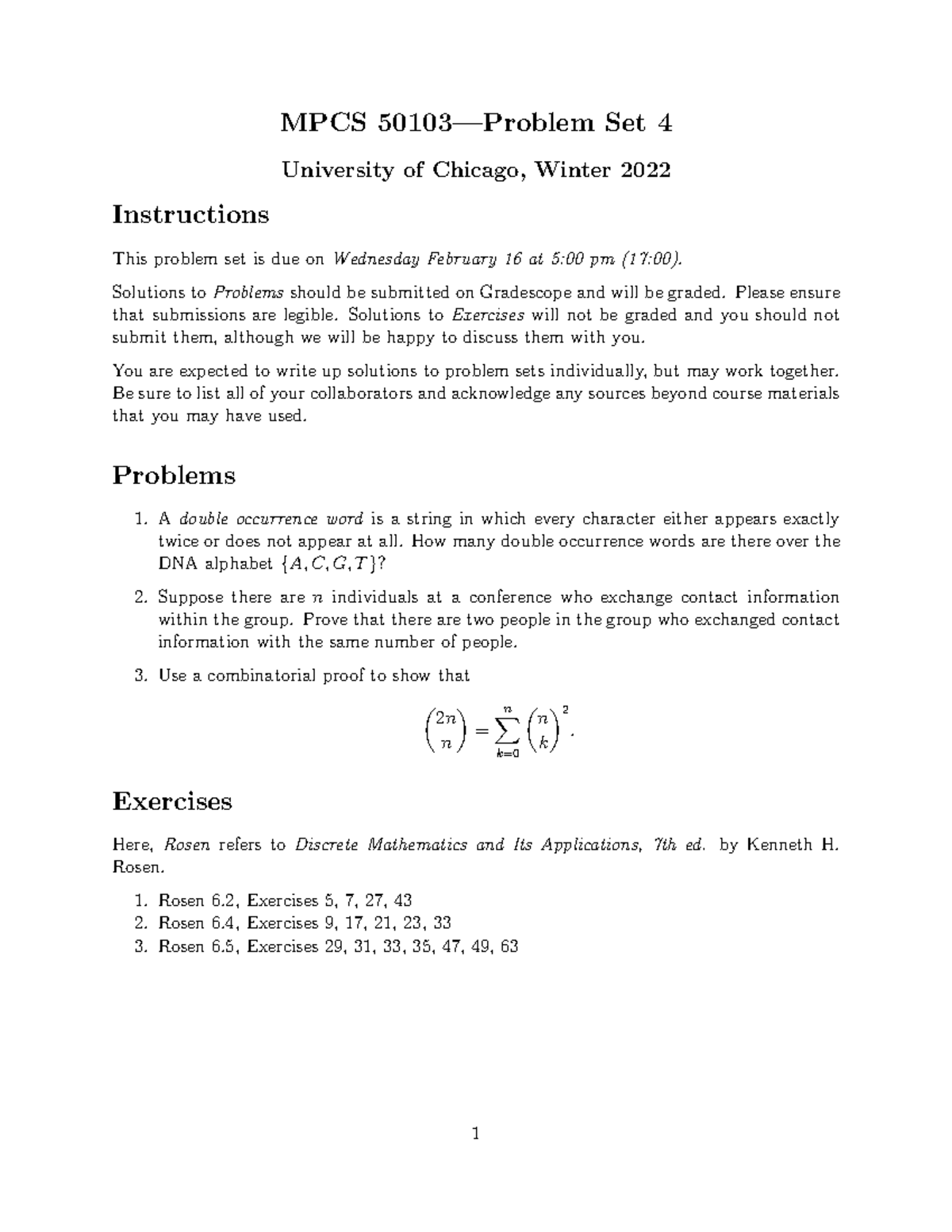 A4 - Statistics Assignment - MPCS 50103—Problem Set 4 University of ...