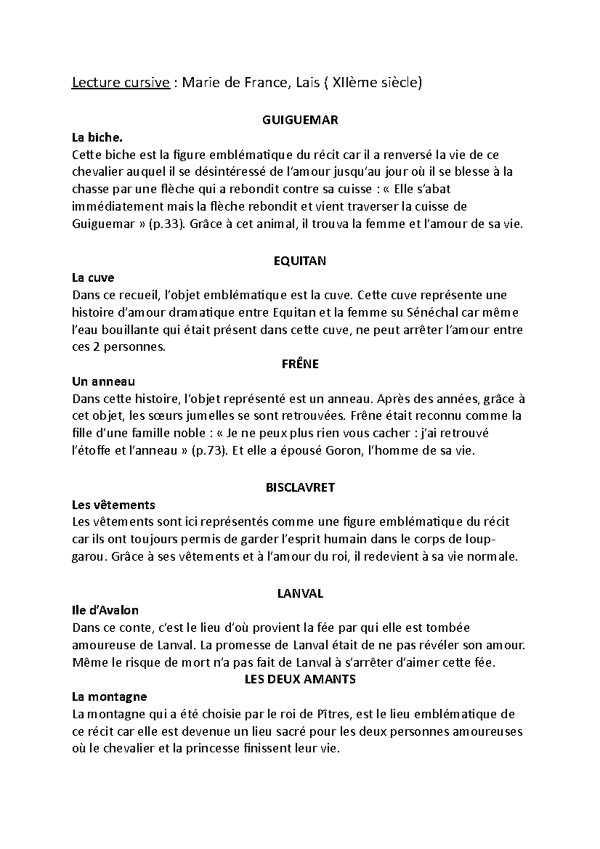 Lecture Cursive - Marie de France 12 Lais - Lecture cursive : Marie de ...