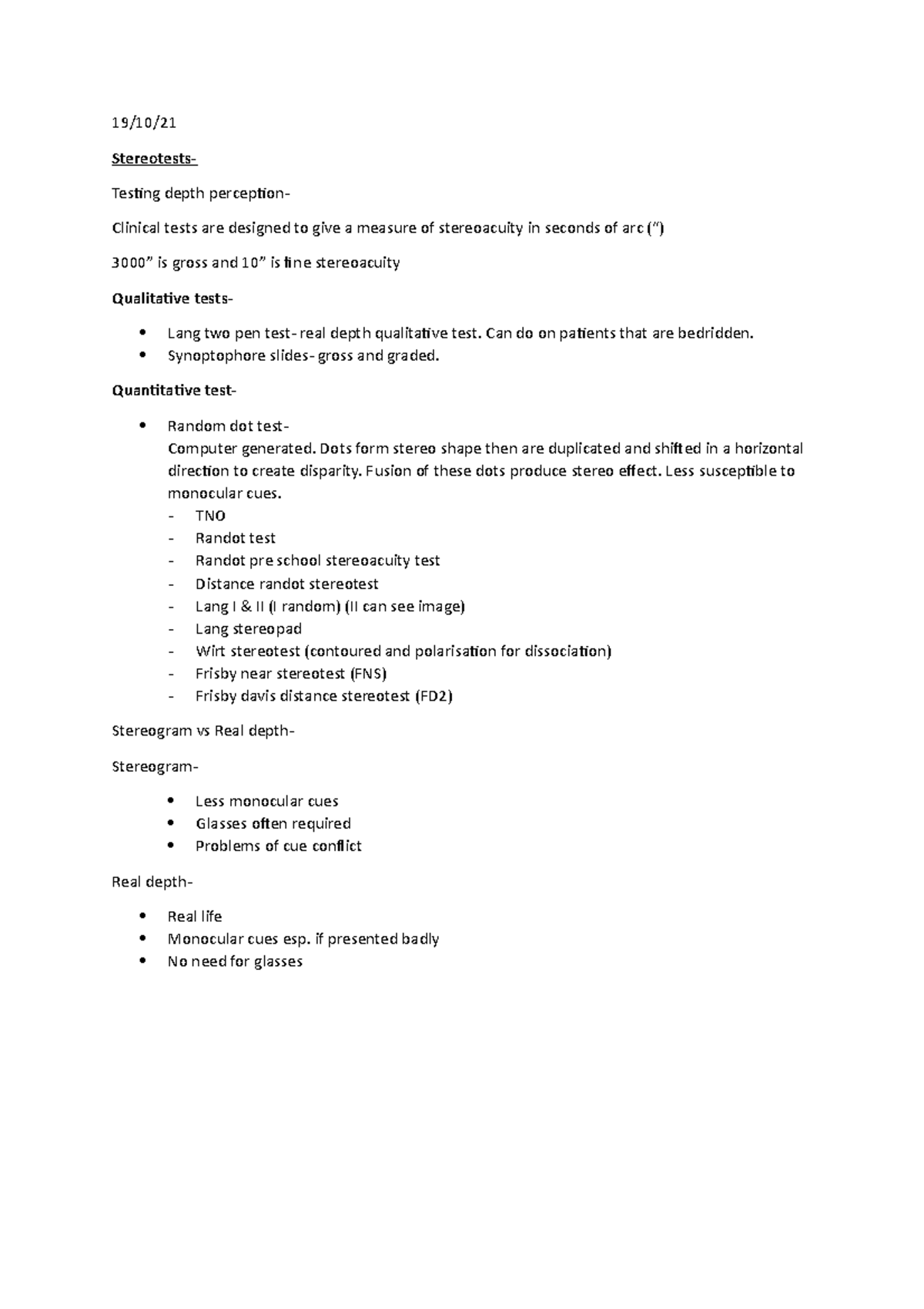Stereotests - Orthoptic notes including anatomy and physiology of the ...