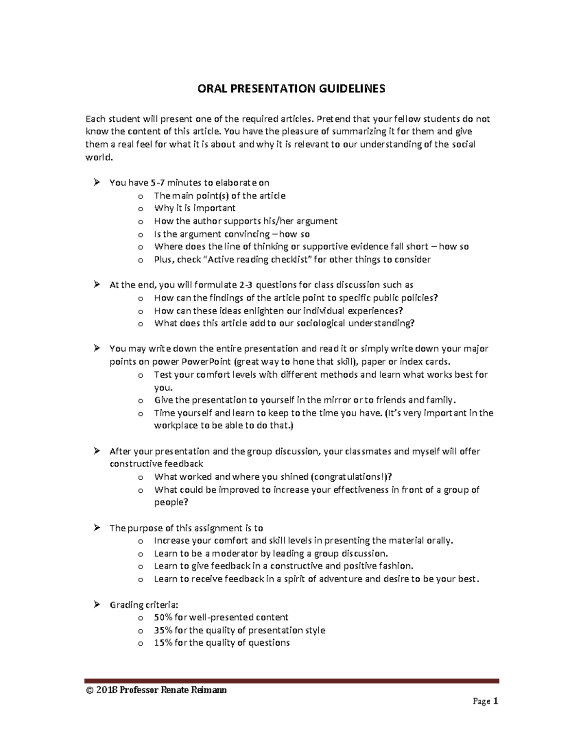 ORAL Presentation Guidelines ORAL PRESENTATION GUIDELINES Each