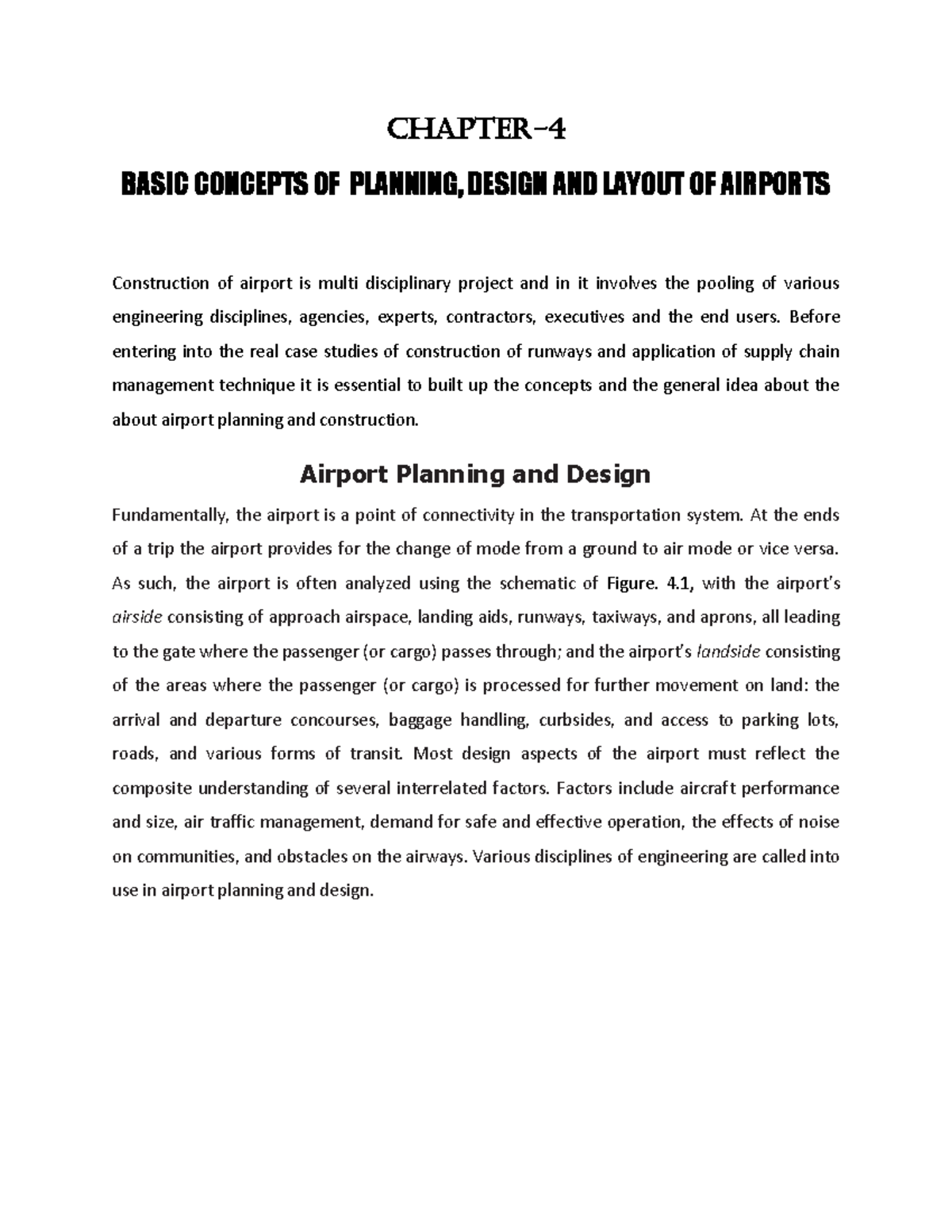 Airport planning and design - CHAPTER- 4 BASIC CONCEPTS OF PLANNING ...