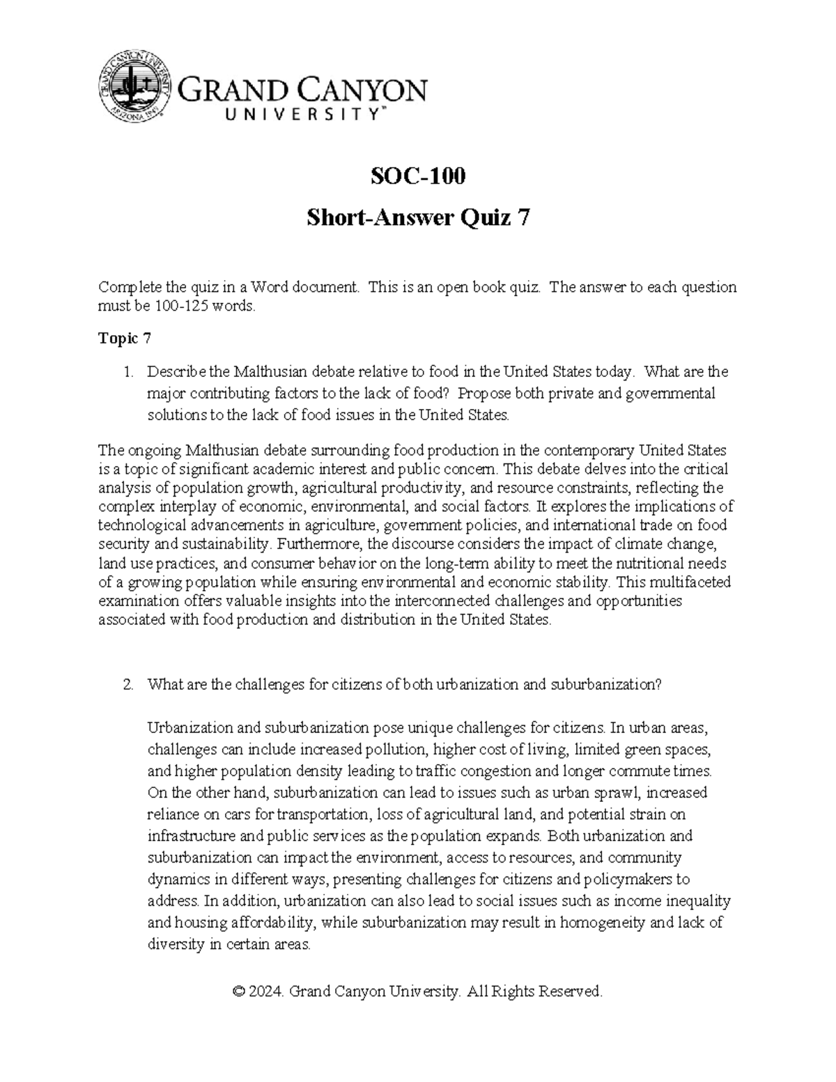 SOC-100.Short-Answer Quiz 7 1-8-18 .lt.5 - SOC- Short-Answer Quiz 7 ...