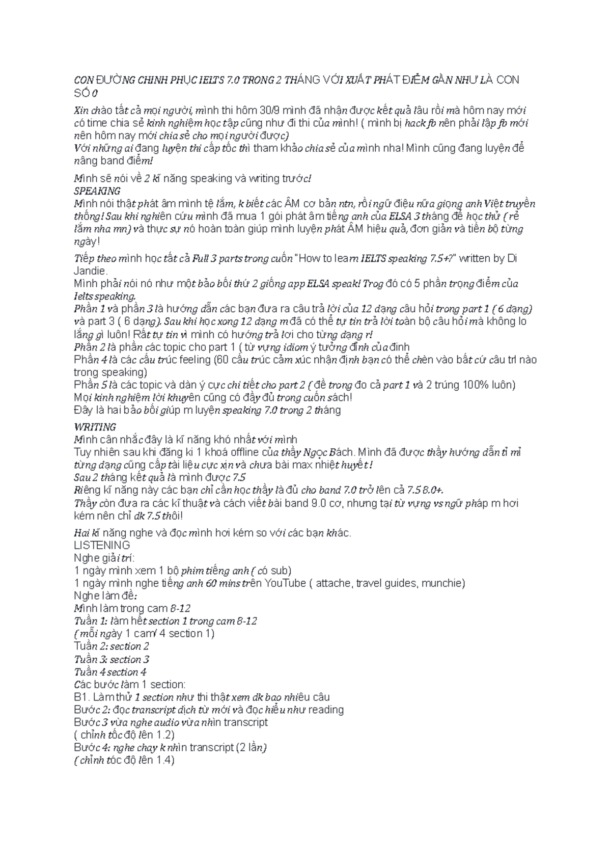 CON ĐƯỜNG Chinh PHỤC Ielts 7 - CON ĐƯỜ NG CHINH PH Ụ C IELTS 7 TRONG 2 TH ÁNG VỚ I XU Ấ T PH ÁT ...