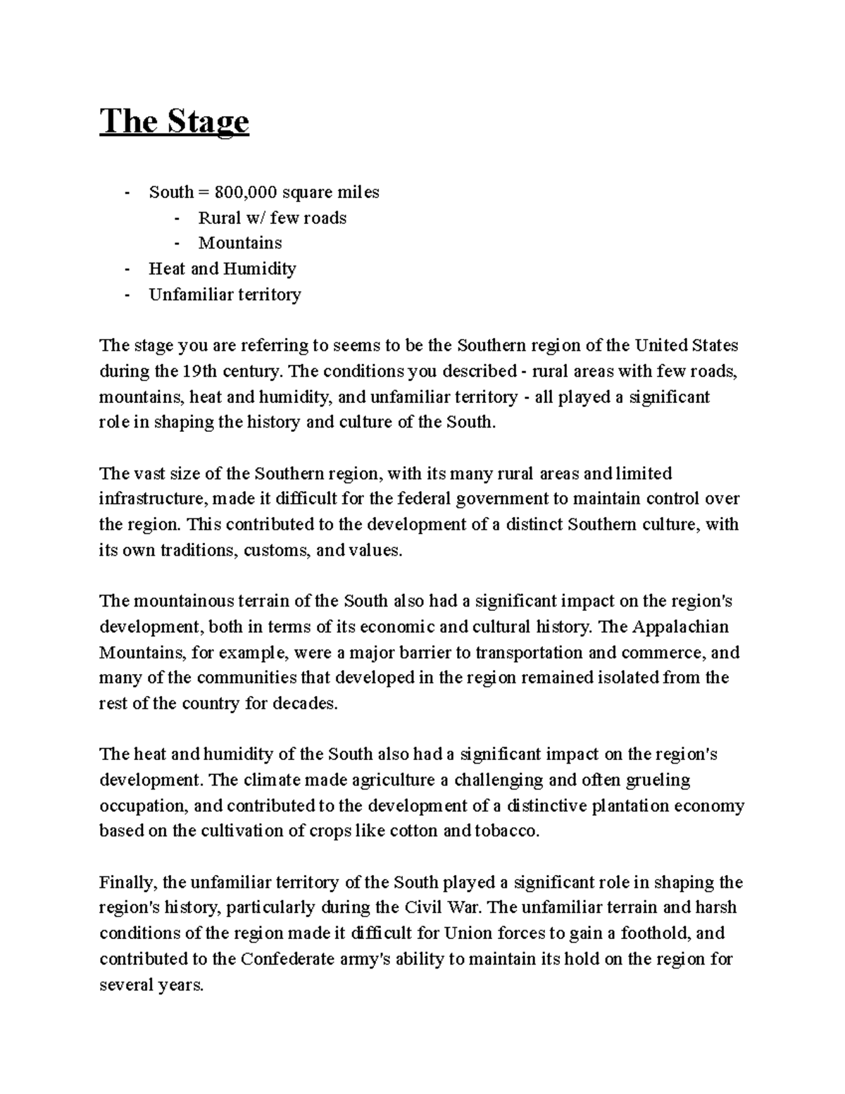 The Stage - lecture notes Rachel Gunter - The Stage South = 800,000 ...