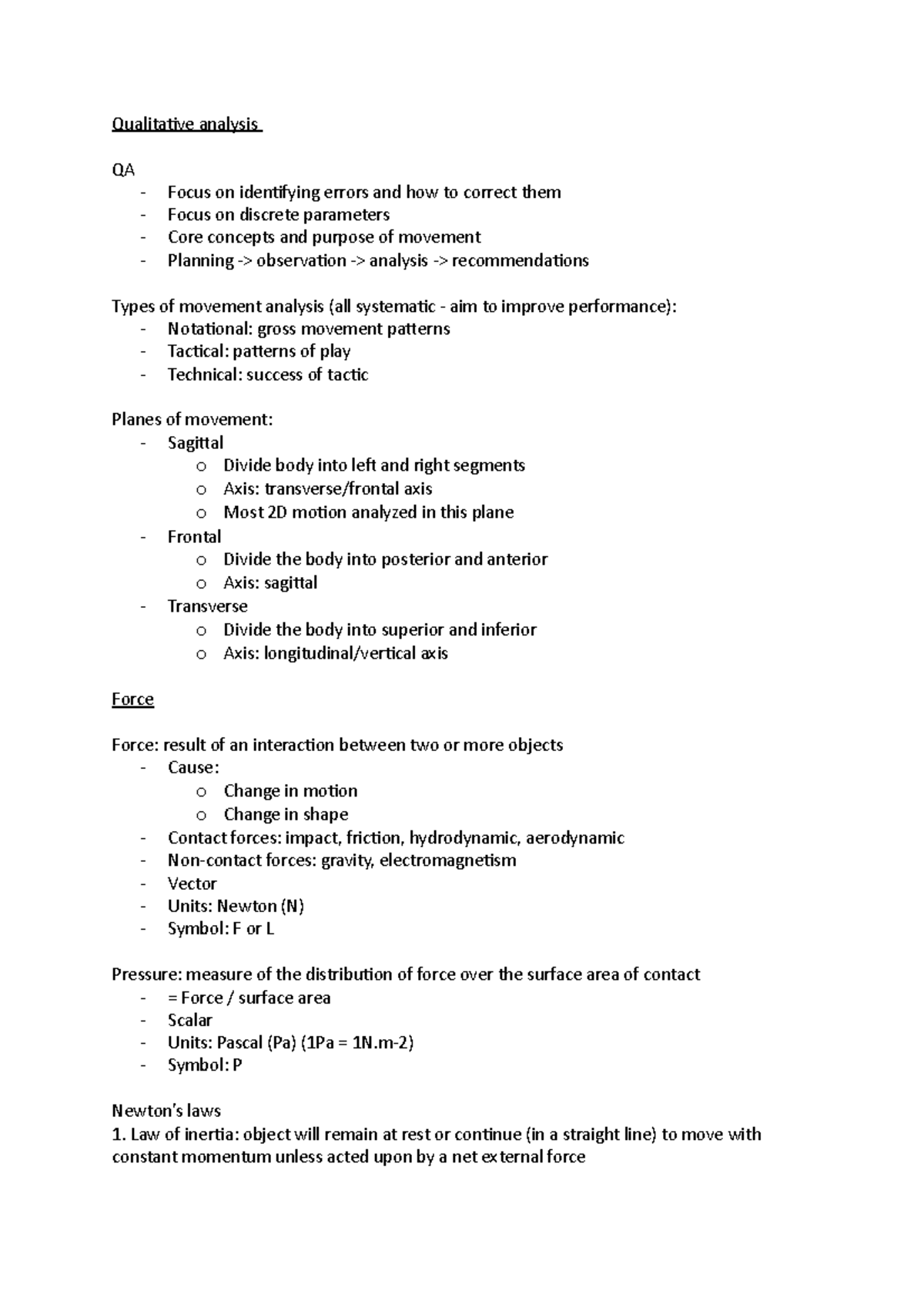 Qualitative analysis - Lecture notes 5 - Qualitative analysis QA ...