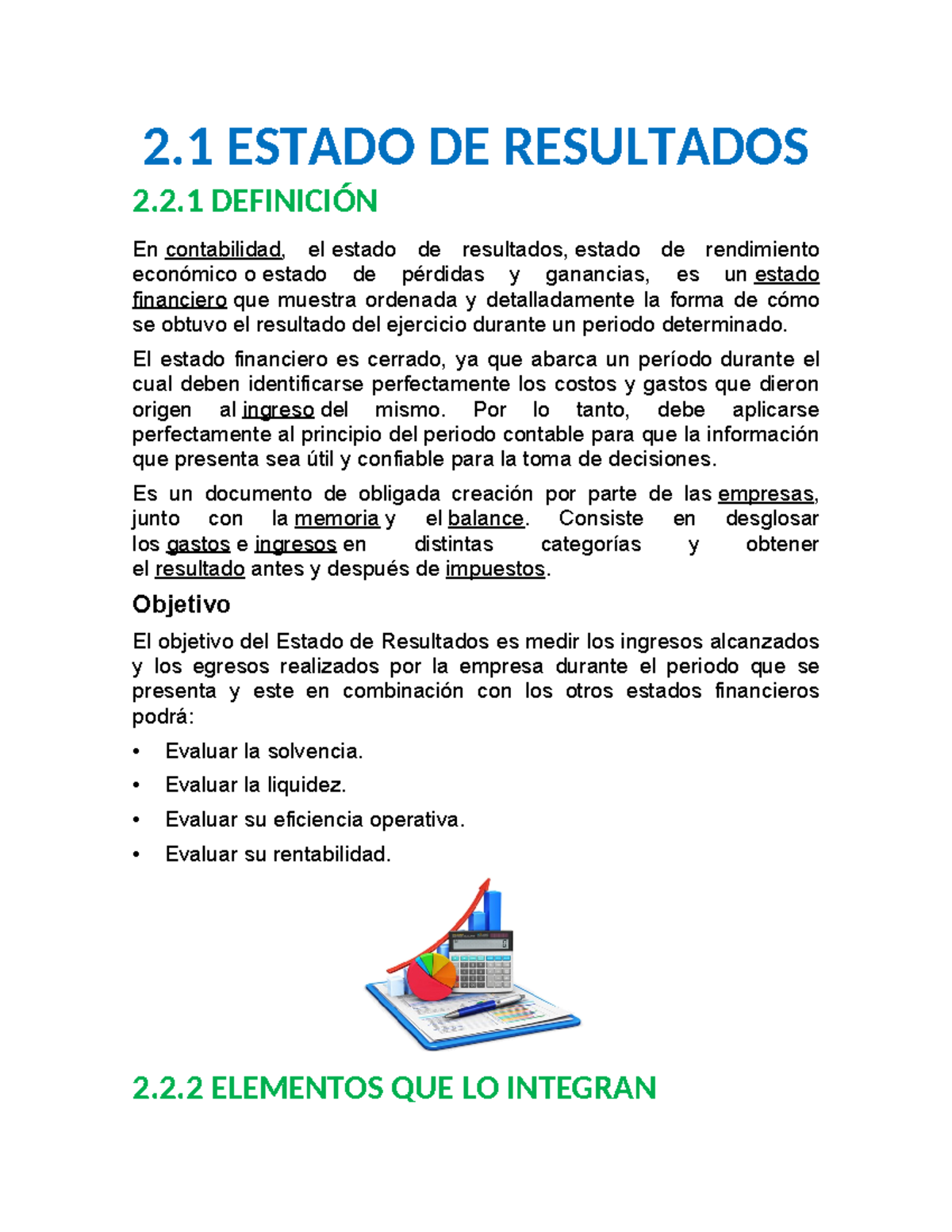 Estado de resultados - apuntes - 2 ESTADO DE RESULTADOS 2.2 DEFINICIÓN ...