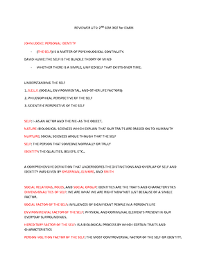 Rationalism and Empiricism - UTS - Lesson 1 - Course and Section: BSA 1- Instructions: Read the ...