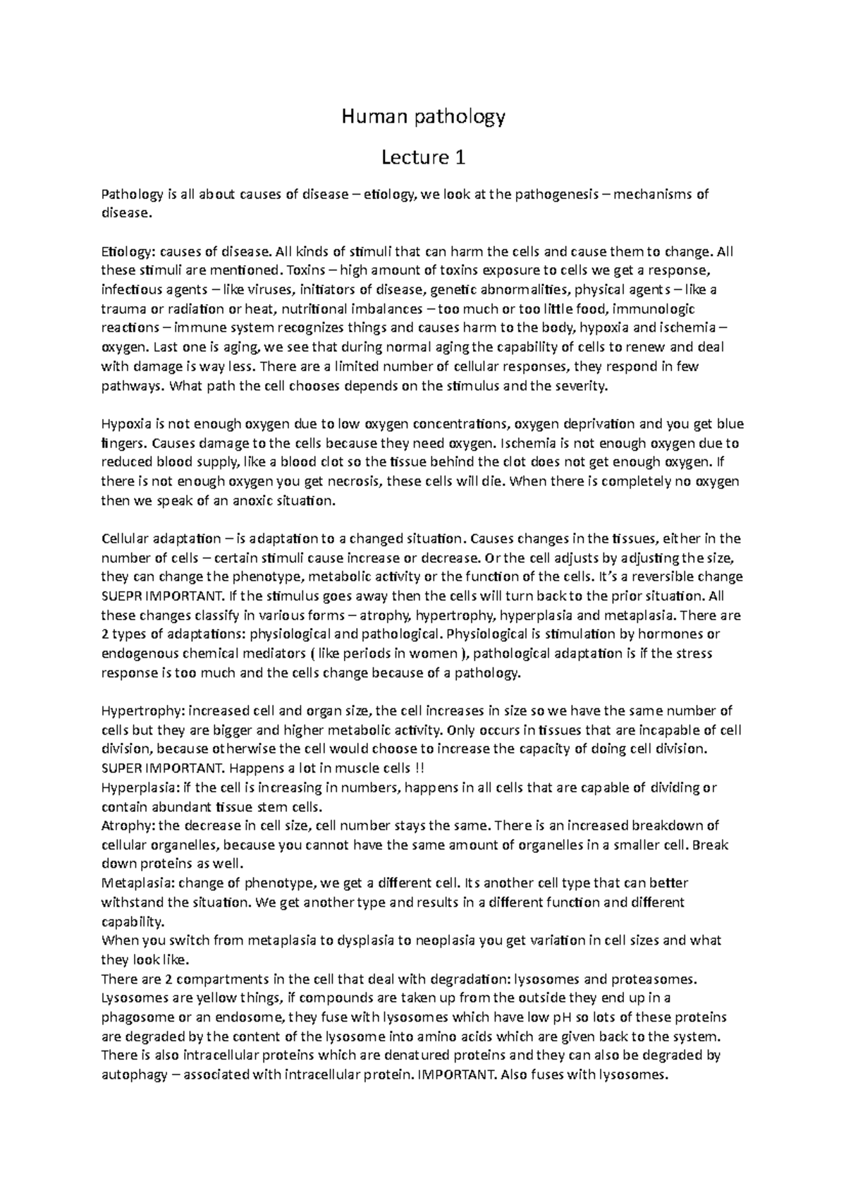 Human pathology - Human pathology Lecture 1 Pathology is all about ...