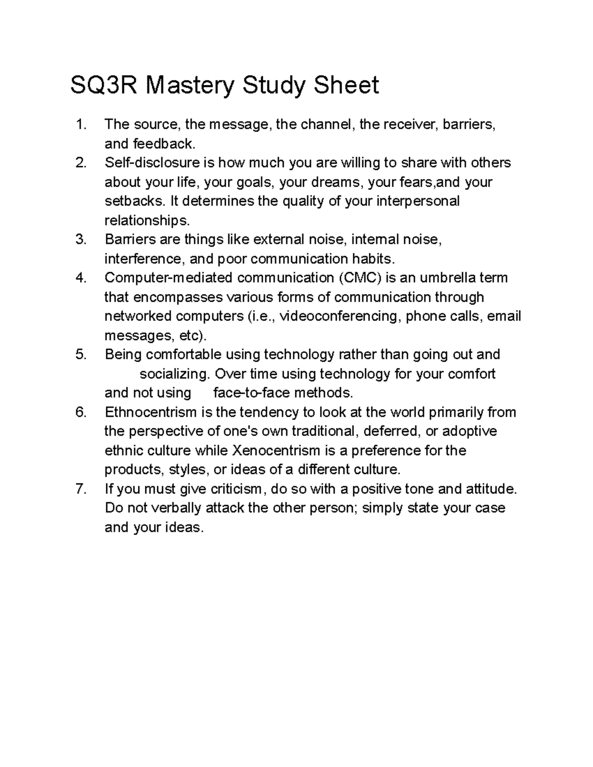 SQ3R Mastery Study Sheet Chapter 13 - SQ3R Mastery Study Sheet The ...