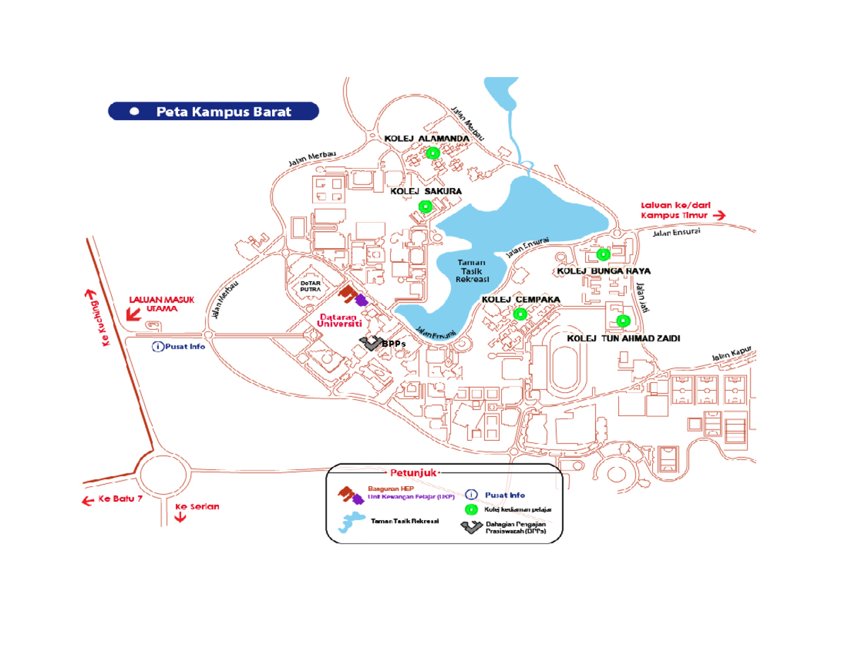 Peta Unimas - Map - Peta Kampus Barat KOLEJ ALAMANDA Merbau KOLEJ ...