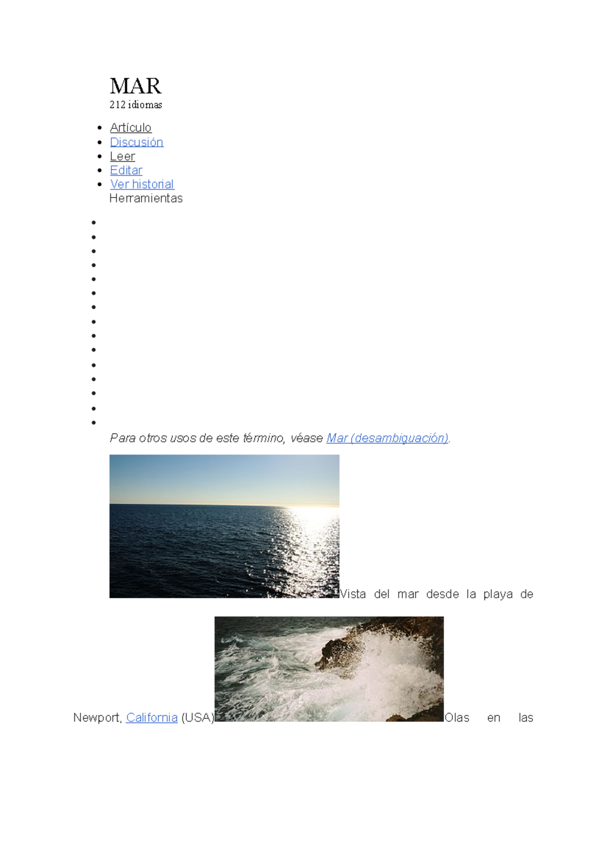 Mar - Material - MAR 212 idiomas Artículo Discusión Leer Editar Ver ...