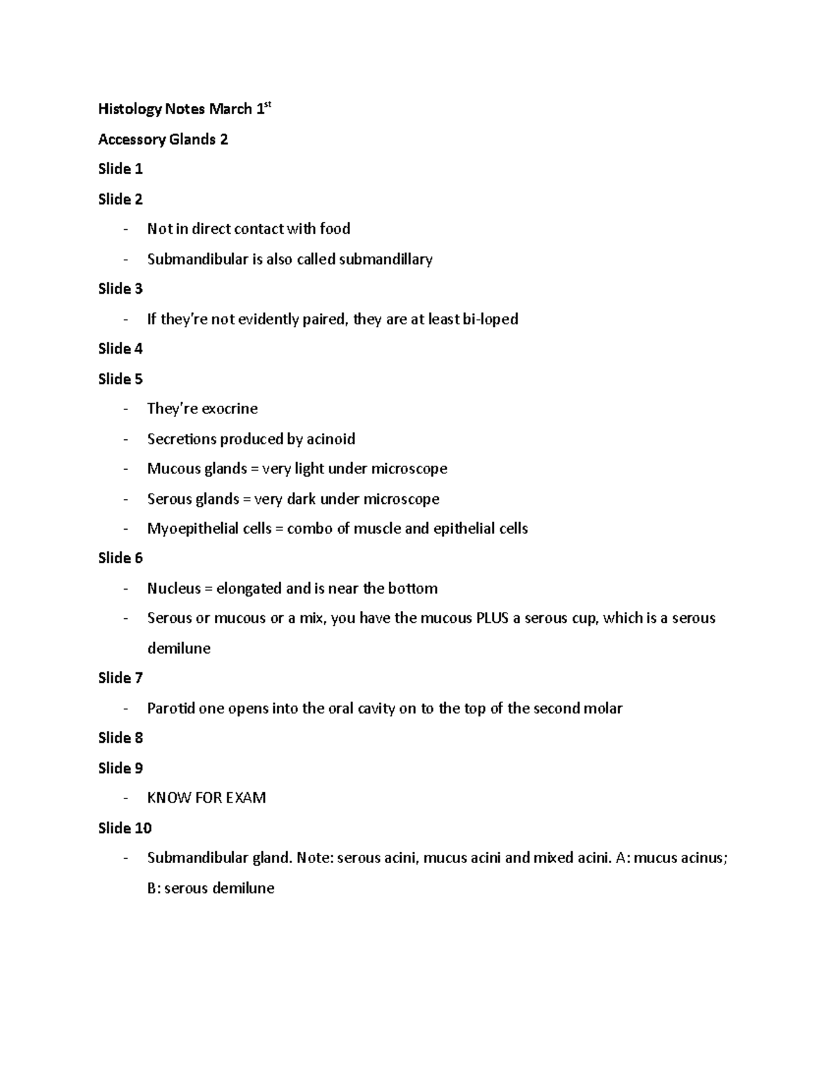 Histology Notes March 1st - Histology Notes March 1st Accessory Glands ...