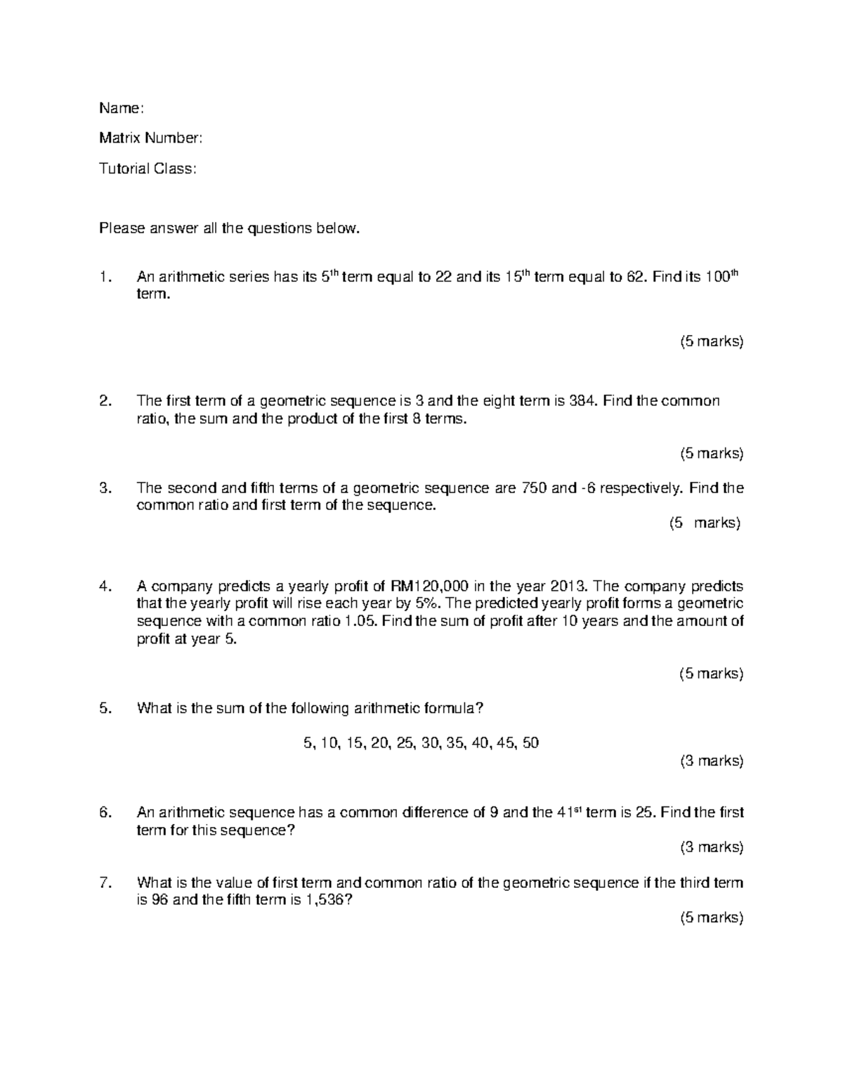 2a. Tutorial 2 - Lect - Name: Matrix Number: Tutorial Class: Please ...
