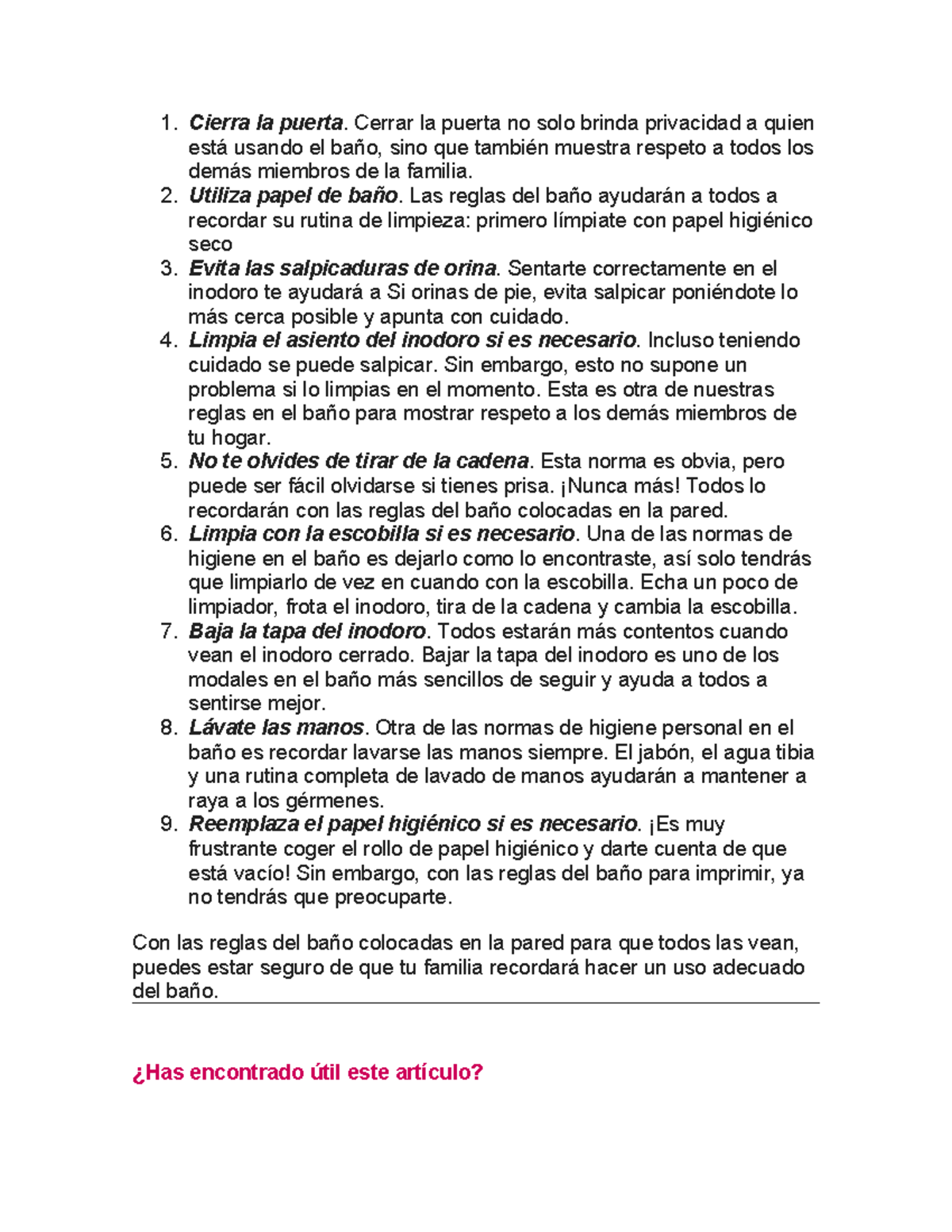 Reglas del baño - Regals del bano - Cierra la puerta. Cerrar la puerta ...