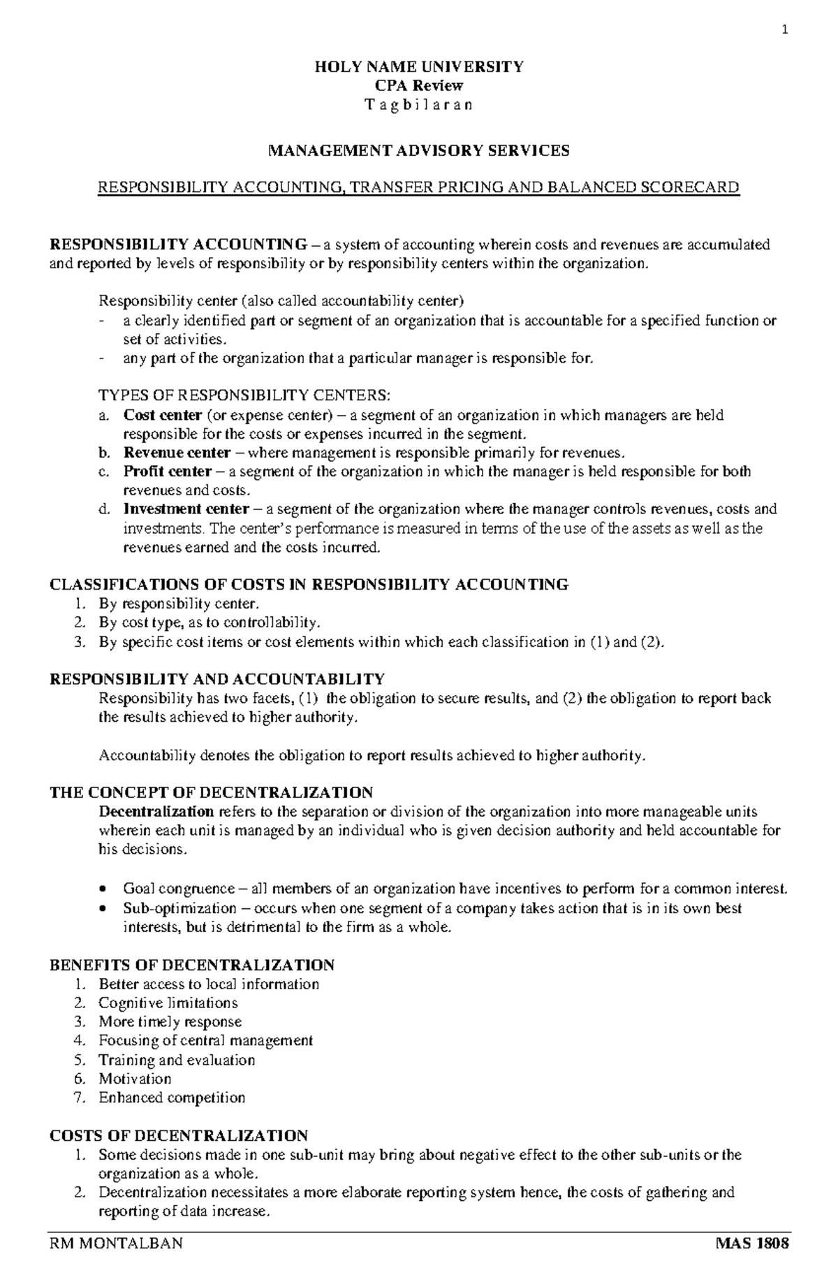 510369745 8 Responsibility Accounting Transfer Price and Balance ...