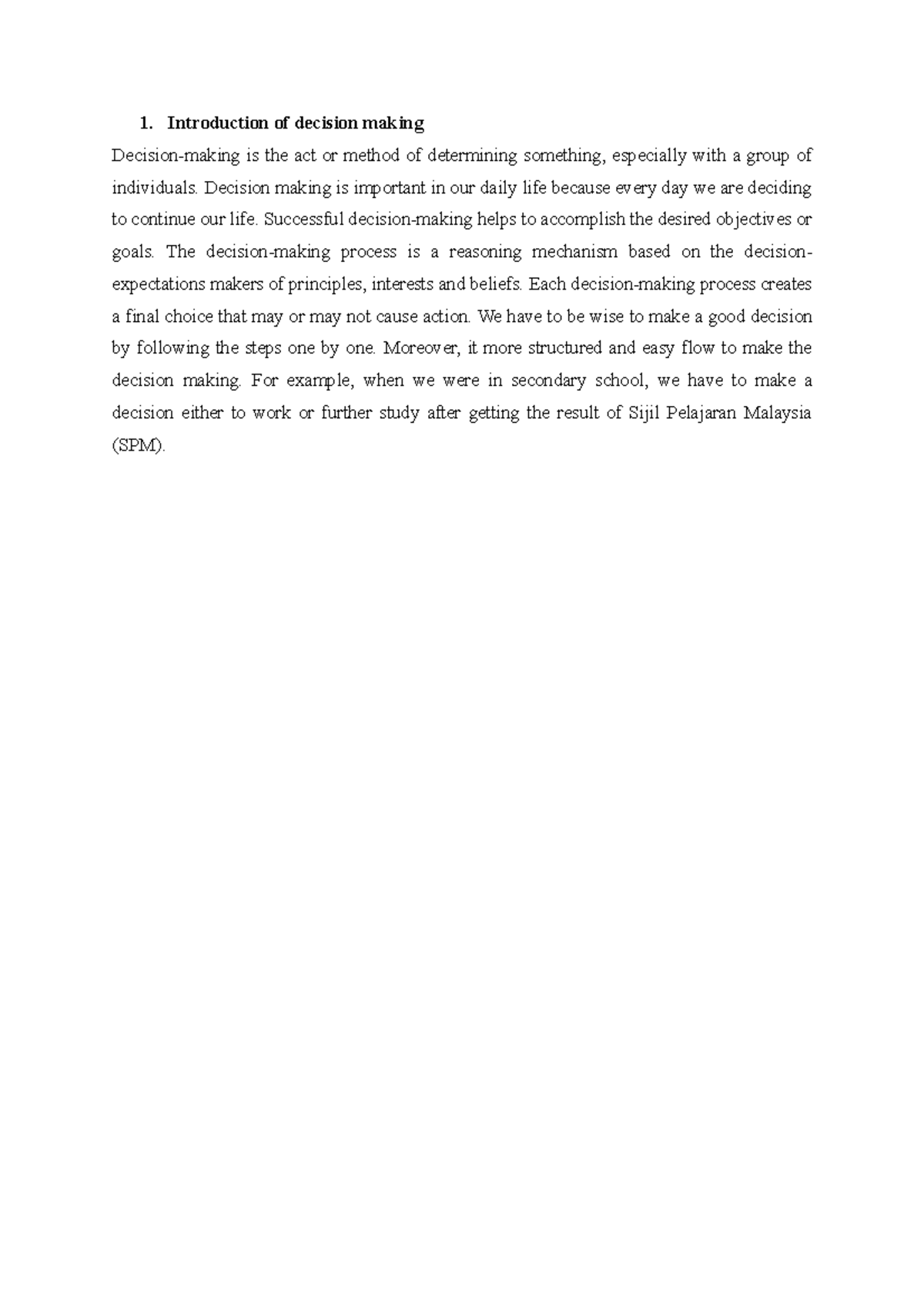 Introduction of decision making - 1. Introduction of decision making ...